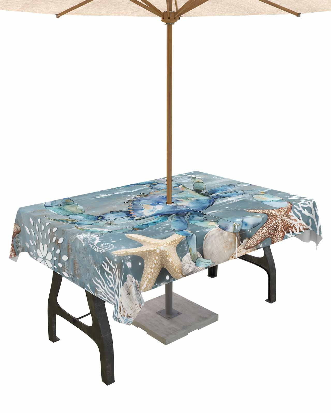 Boanket Outdoor Tablecloth with Umbrella Hole for Patio/Picnic/Party ...