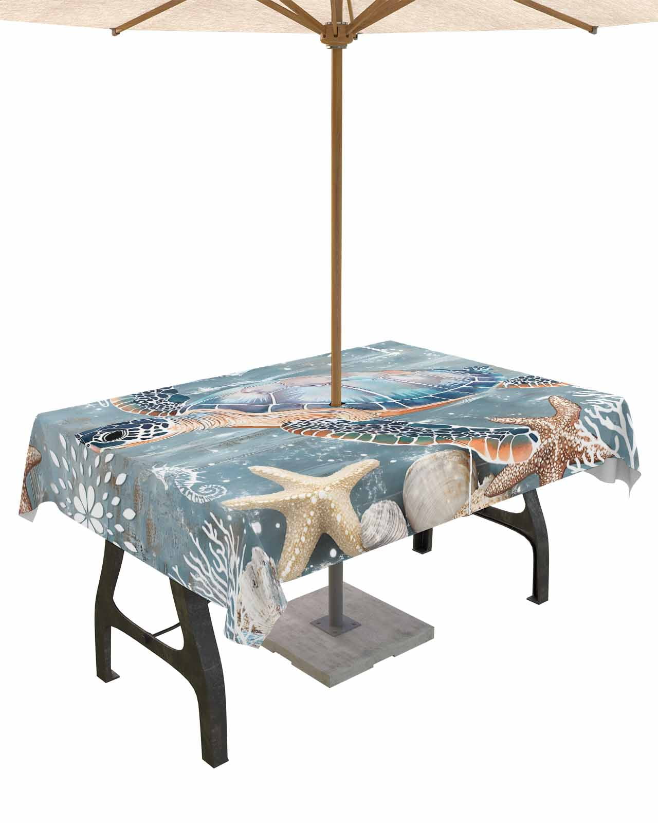 Boanket Outdoor Tablecloth with Umbrella Hole for Patio/Picnic/Party ...