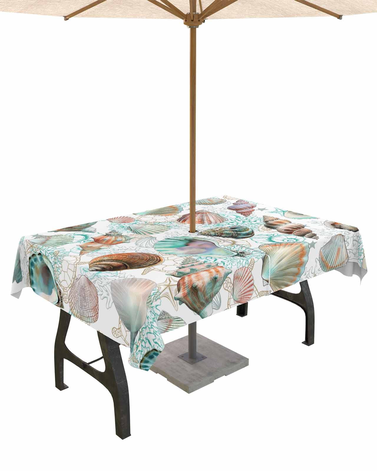Boanket Outdoor Tablecloth with Umbrella Hole for Patio/Picnic/Party ...