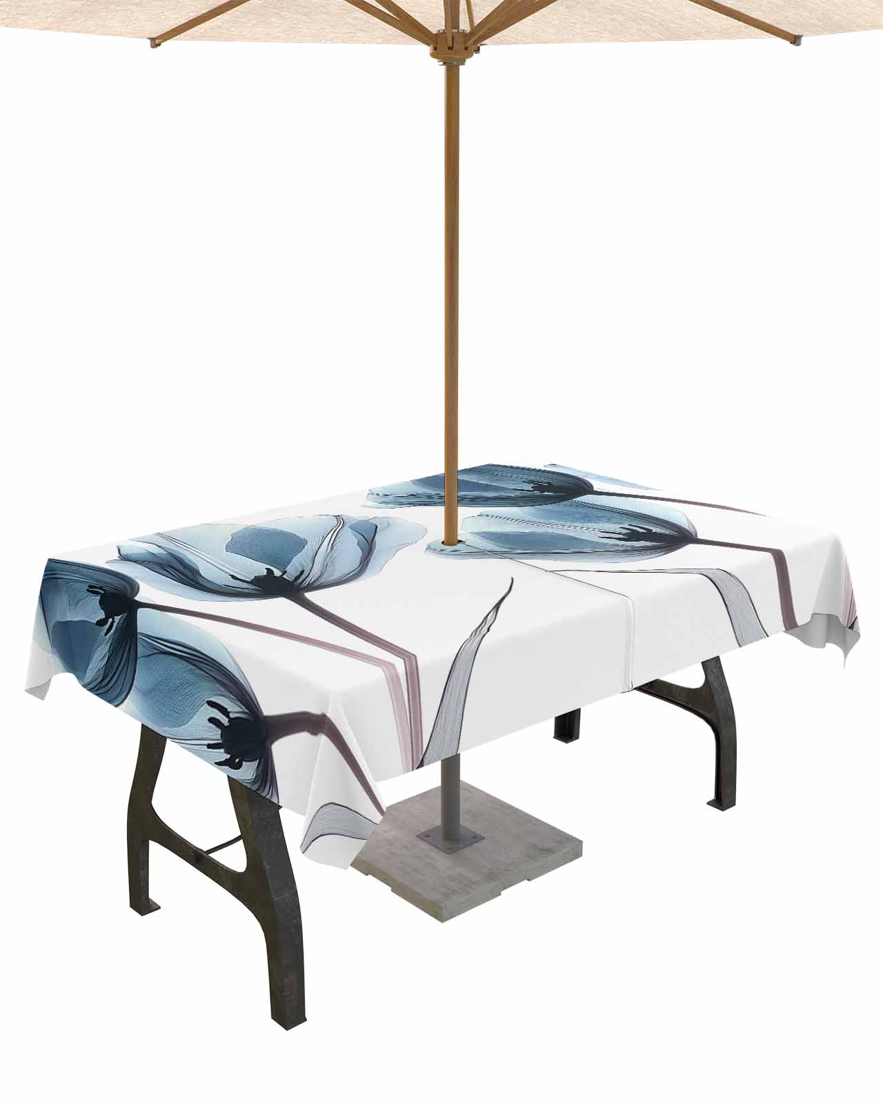 Boanket Outdoor Tablecloth with Umbrella Hole for Patio/Picnic/Party ...