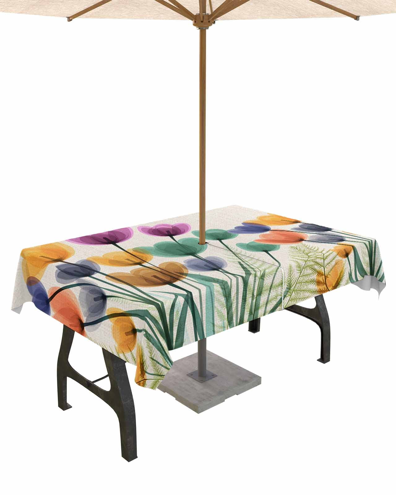 Boanket Outdoor Tablecloth with Umbrella Hole for Patio/Picnic/Party ...