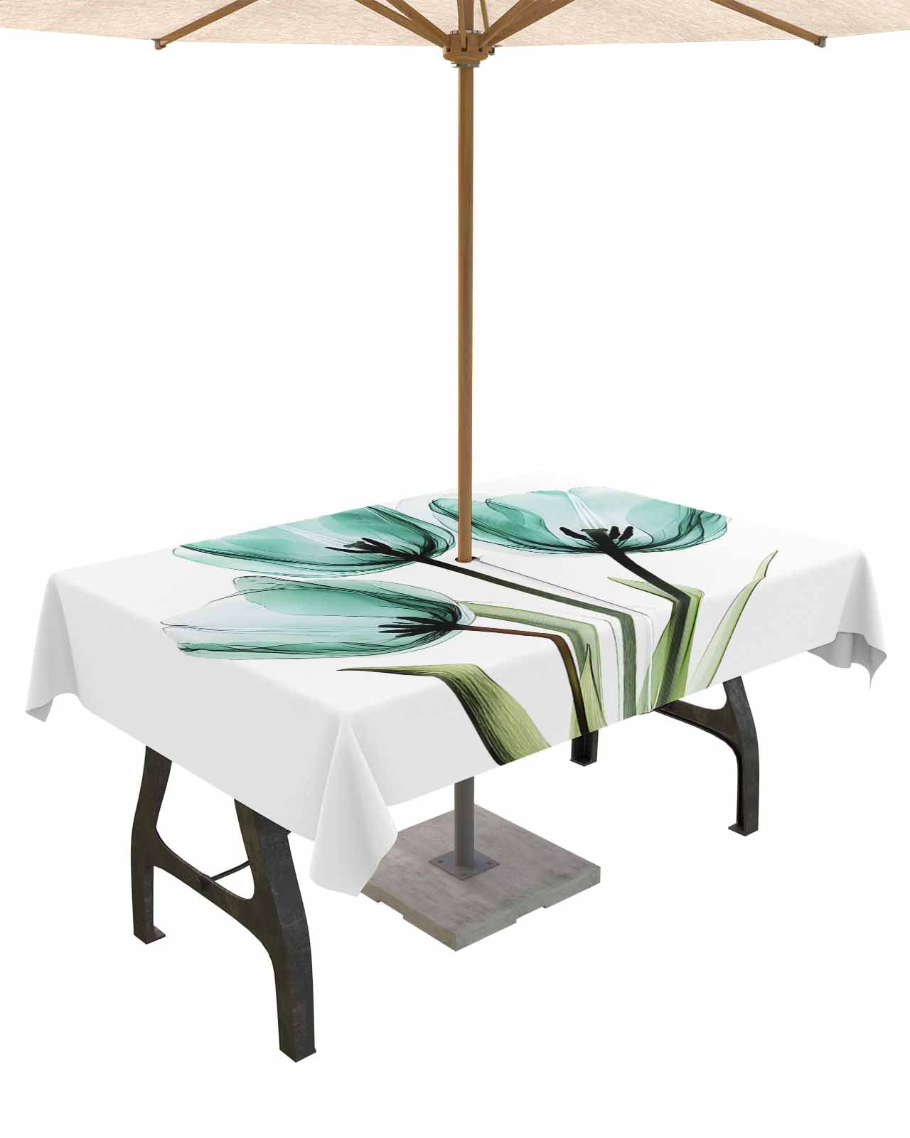 Boanket Outdoor Tablecloth with Umbrella Hole for Patio/Picnic/Party ...