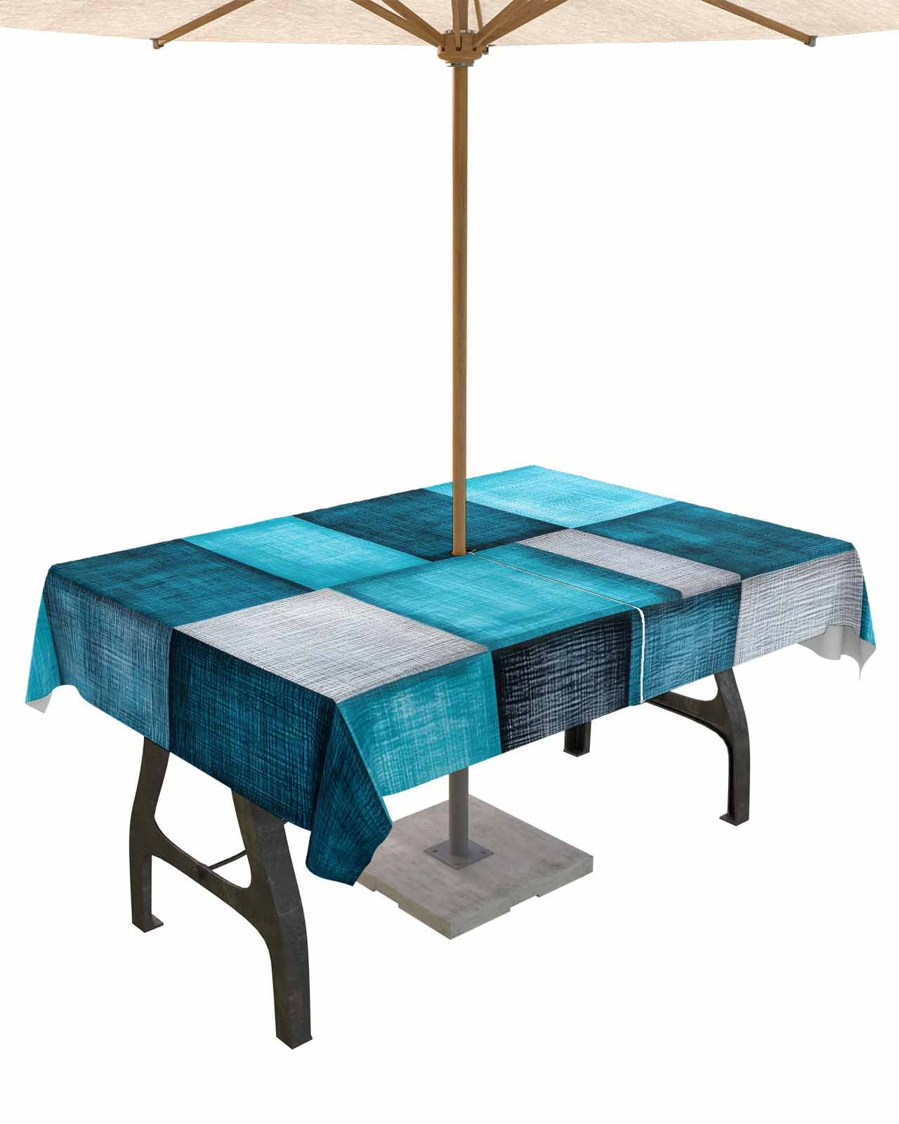 Boanket Outdoor Tablecloth with Umbrella Hole for Patio/Picnic/Party ...