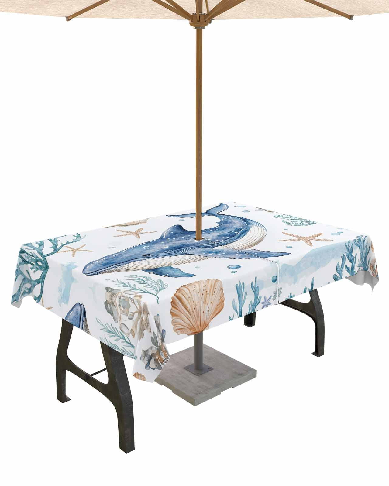 Boanket Outdoor Tablecloth with Umbrella Hole for Patio/Picnic/Party ...