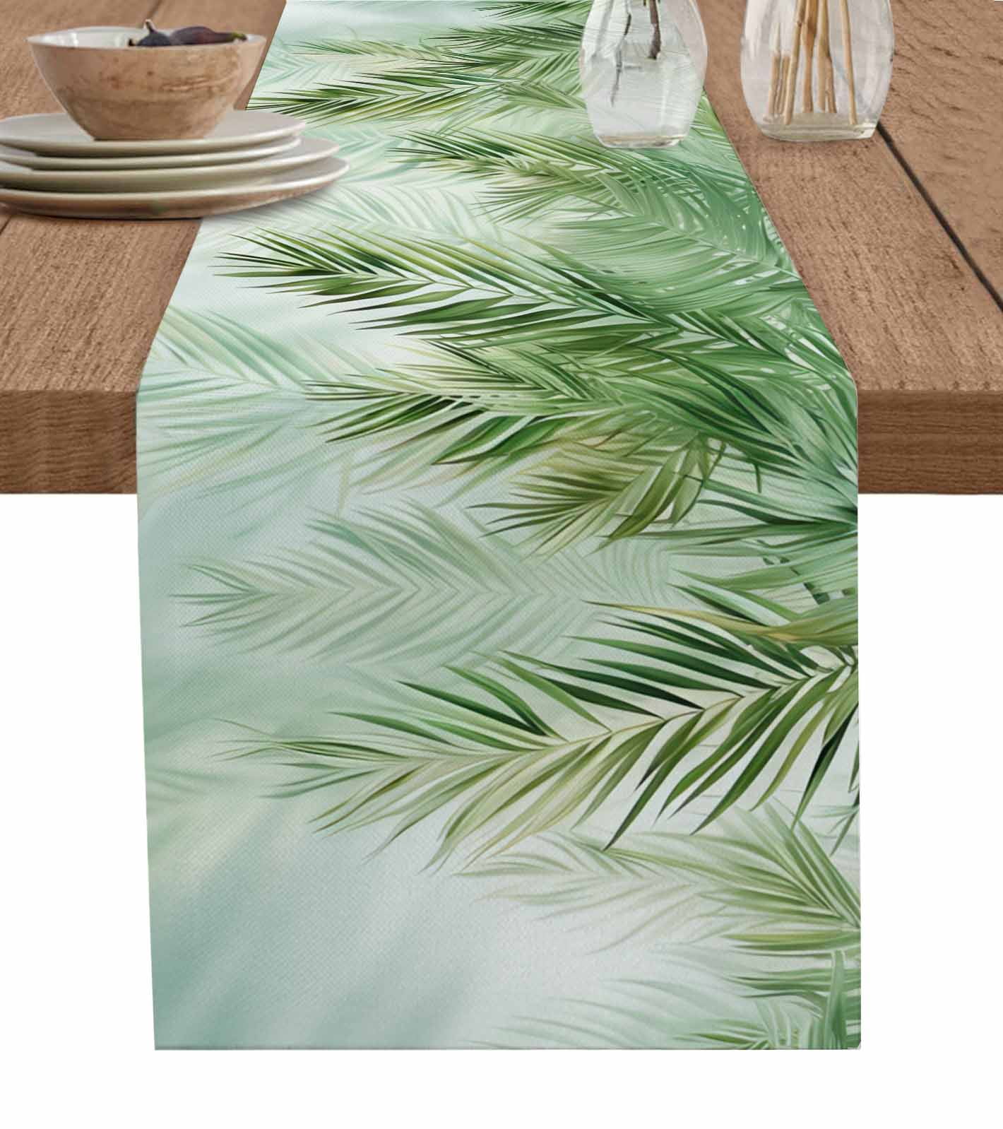 Boanket Palm Leaves Table Runner - 60 Inch Long, Kitchen Dining Table ...