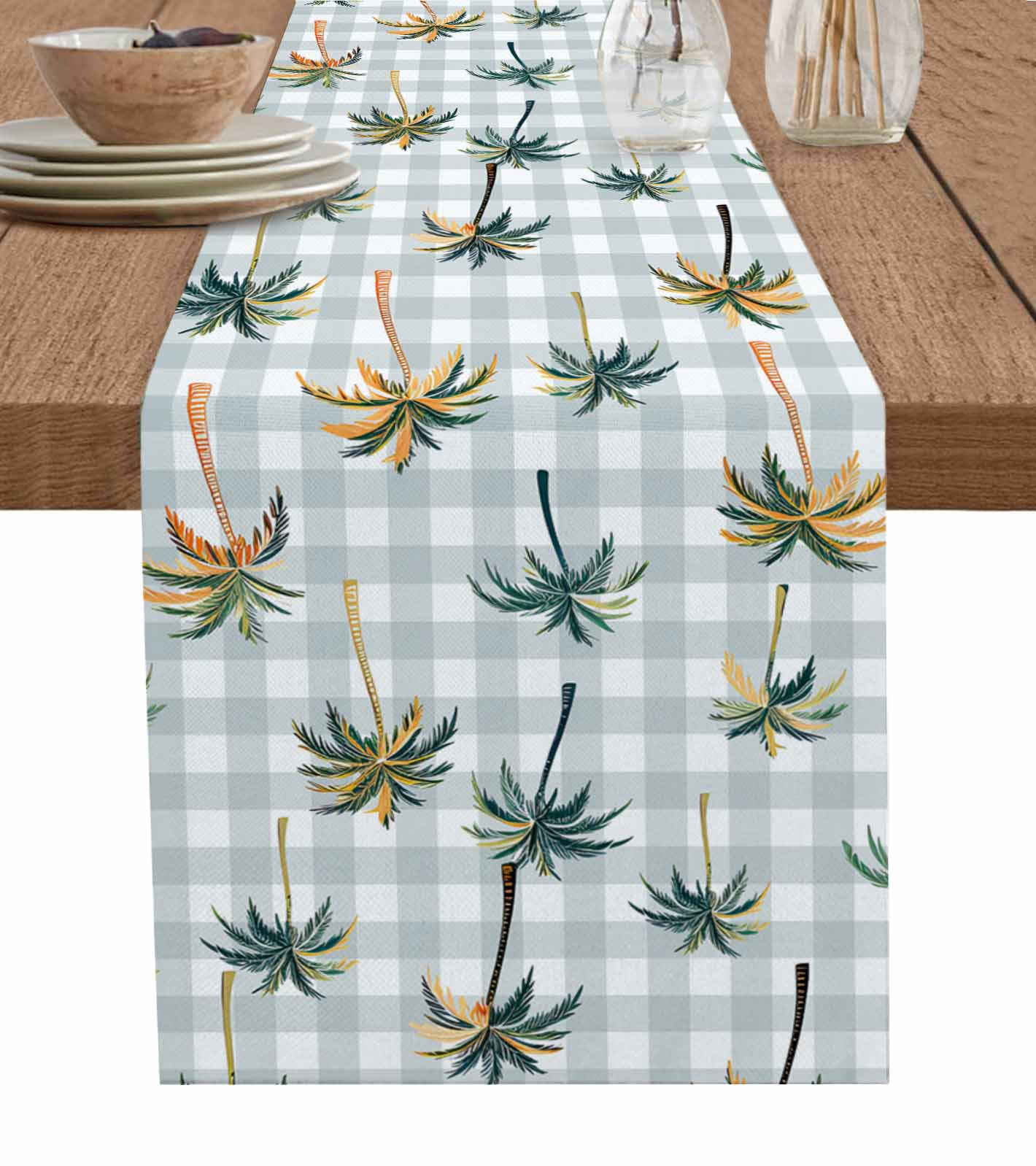 Boanket Palm Trees Table Runner - 108 Inch Long, Kitchen Dining Table ...