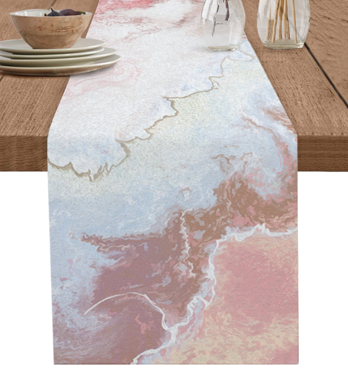Boanket Pink Brown Ombre Table Runner - 108 Inch Long, Kitchen Dining ...
