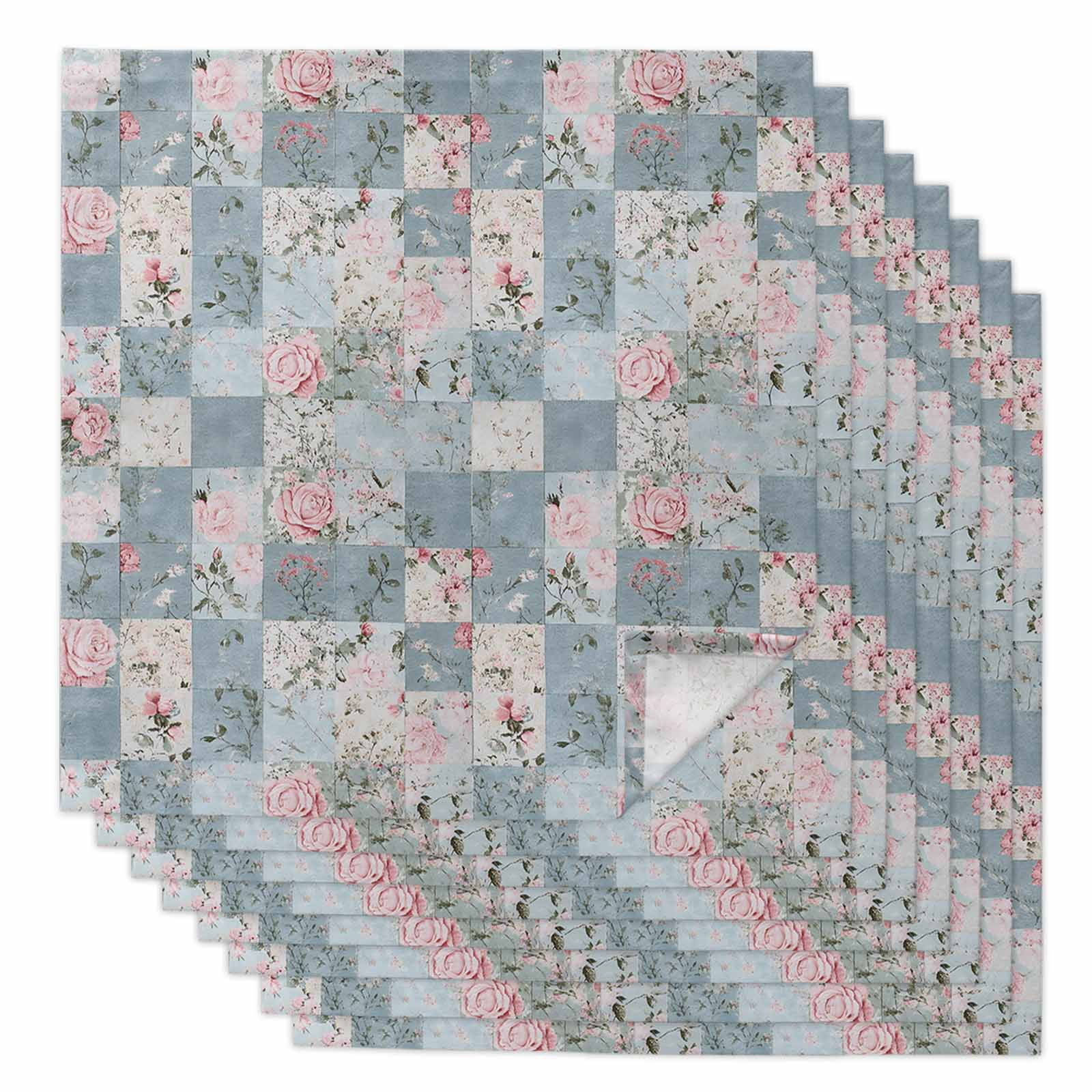 Boanket Pink Floral Cloth Napkins Set of 8, Holiday Napkins for Baby ...