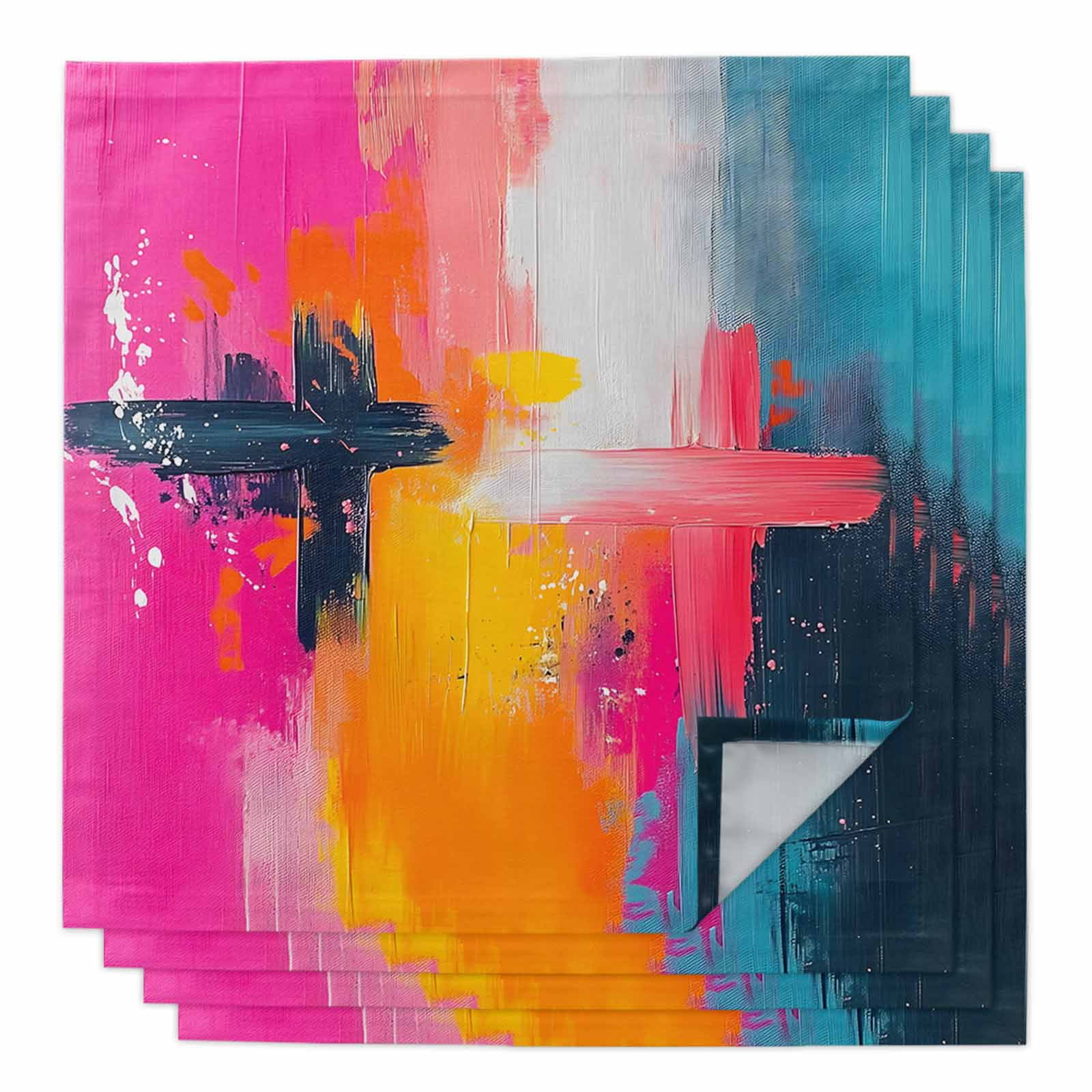 Boanket Pink Orange Blue Cloth Napkins Set of 4, Holiday Napkins for ...