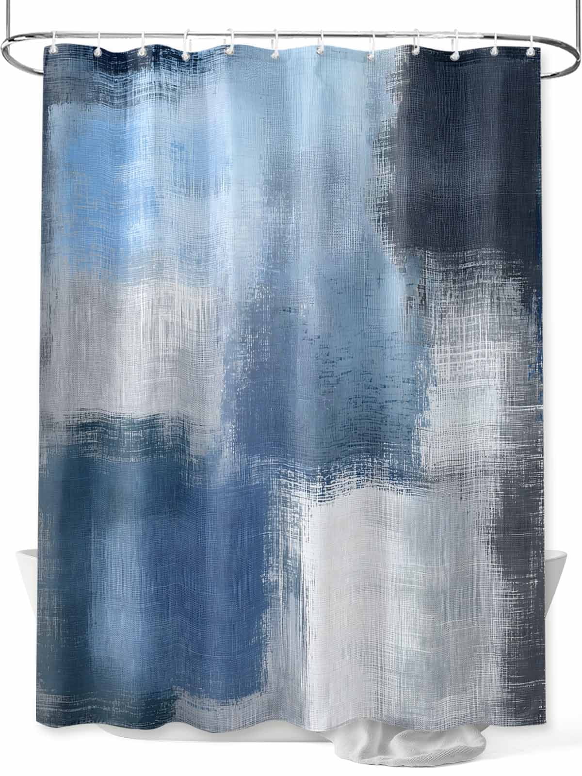 Boanket Polyester Fabric Abstract Blue Shower Curtain, Gradient Neutral ...