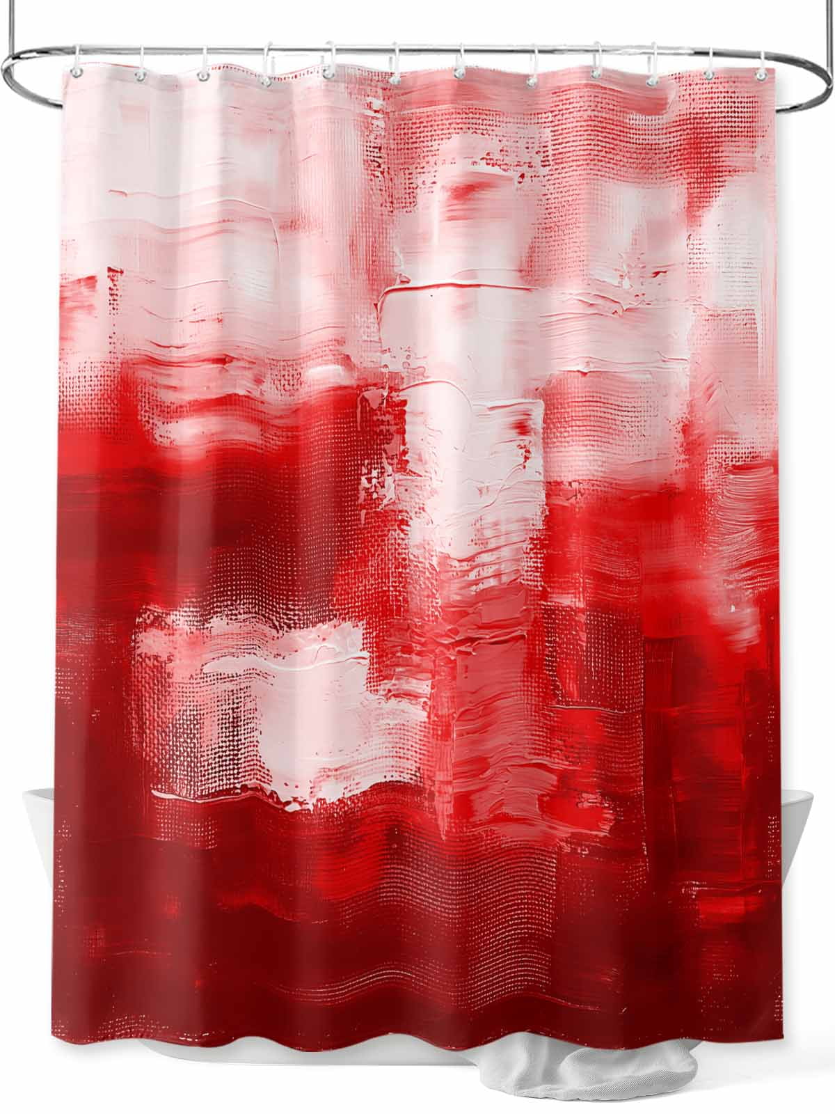 Boanket Polyester Fabric Abstract Red Shower Curtain, Contemporary ...