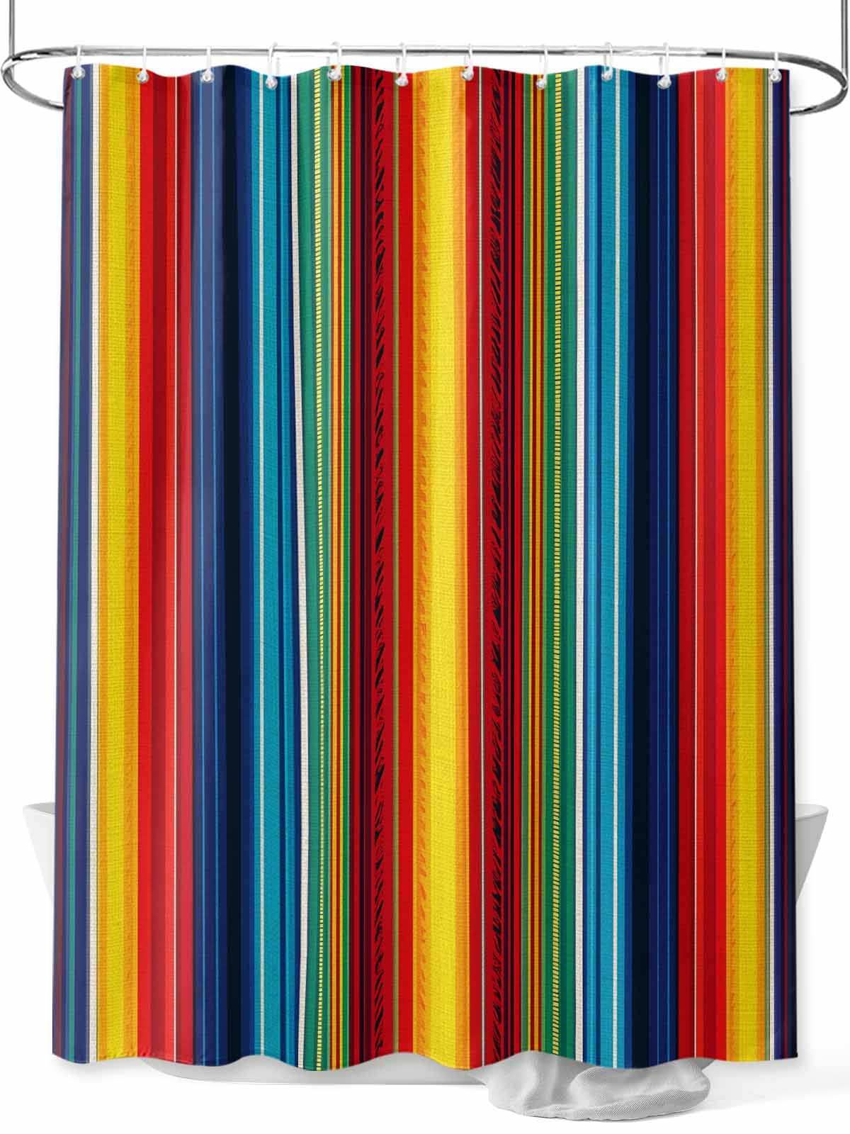 Boanket Polyester Fabric Abstract Vertical Striped Shower Curtain ...