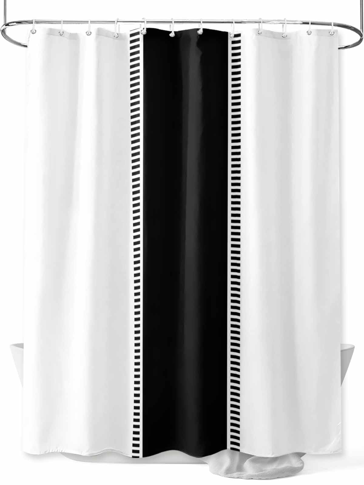 Boanket Polyester Fabric Black Solid Color Texture Shower Curtain ...