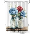 Boanket Polyester Fabric Blue Red Flower Shower Curtain, Bottle Floral ...