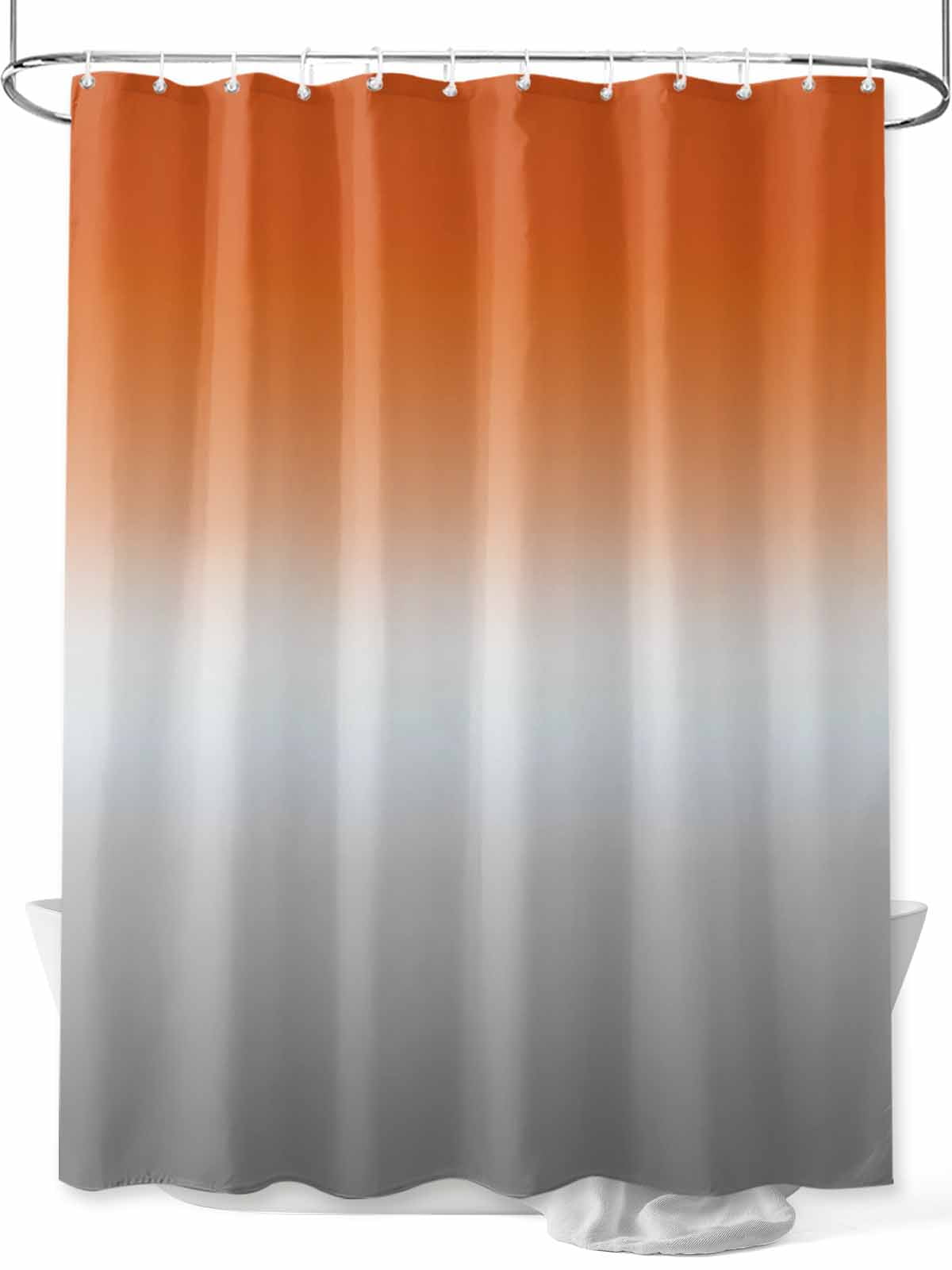 Boanket Polyester Fabric Burnt Orange Gray Ombre Shower Curtain, Modern ...