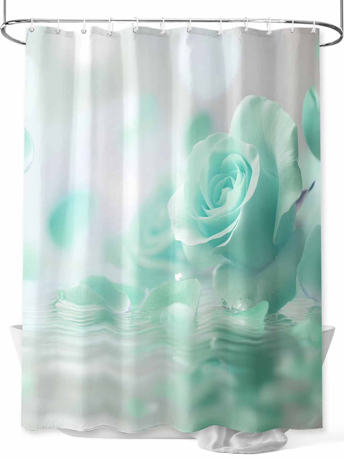 Boanket Polyester Fabric Green Rose Fantasy Shower Curtain, Elegance ...