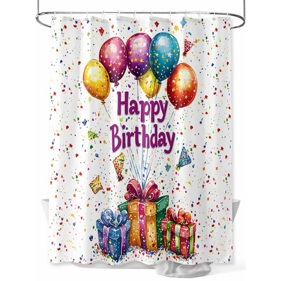 Boanket Polyester Fabric Happy Birthday Shower Curtain, Cartoon ...