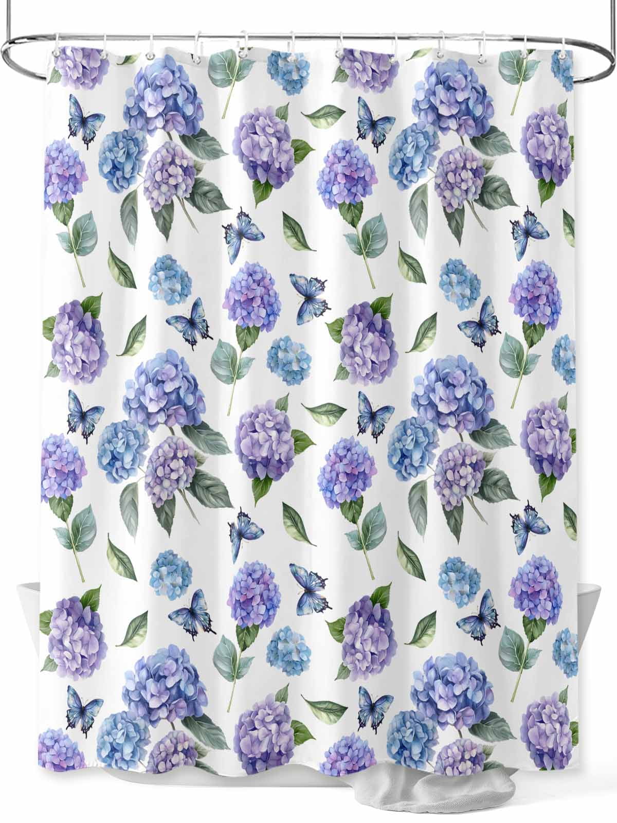 Boanket Polyester Fabric Purple Blue Hydrangea Shower Curtain ...
