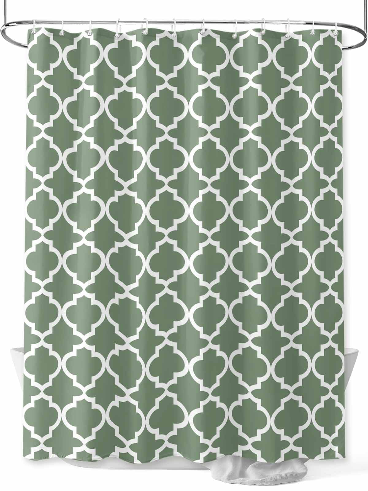 Boanket Polyester Fabric Sage Green Morocco Shower Curtain, Minimalist ...