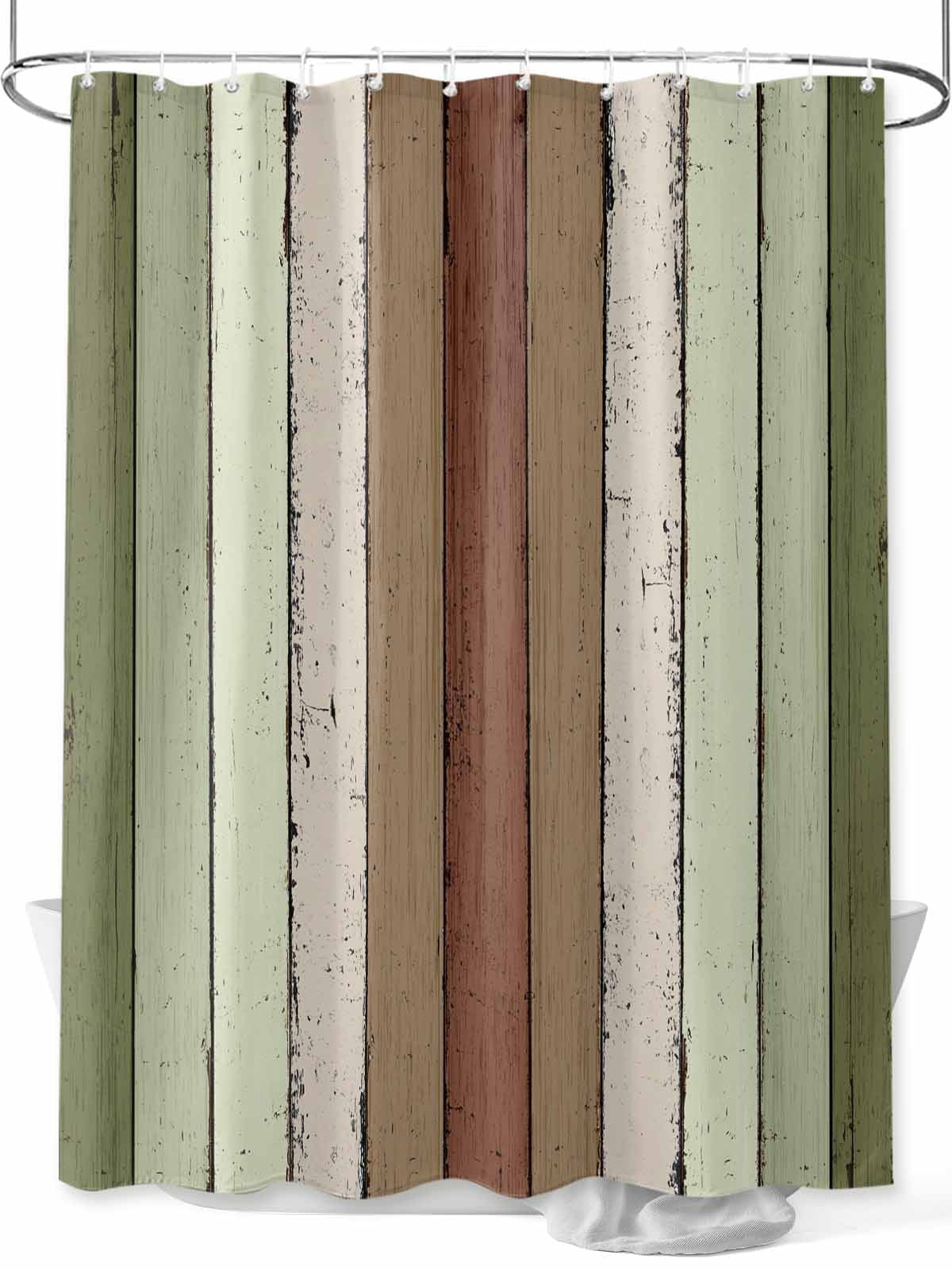 Brown And Green Shower Curtain
