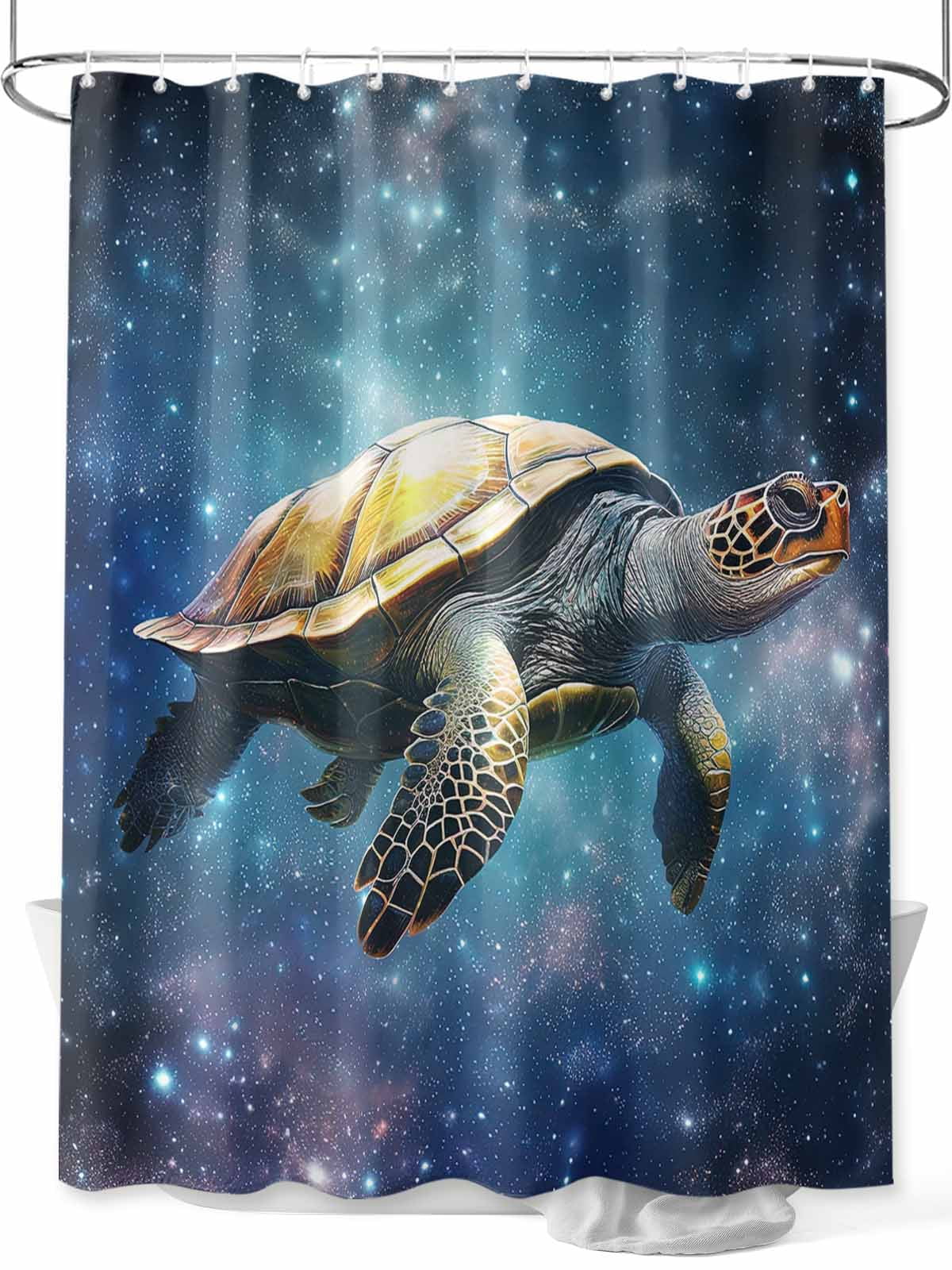 Boanket Polyester Fabric Sea Turtle Shower Curtain, Coastal Blue Ombre ...