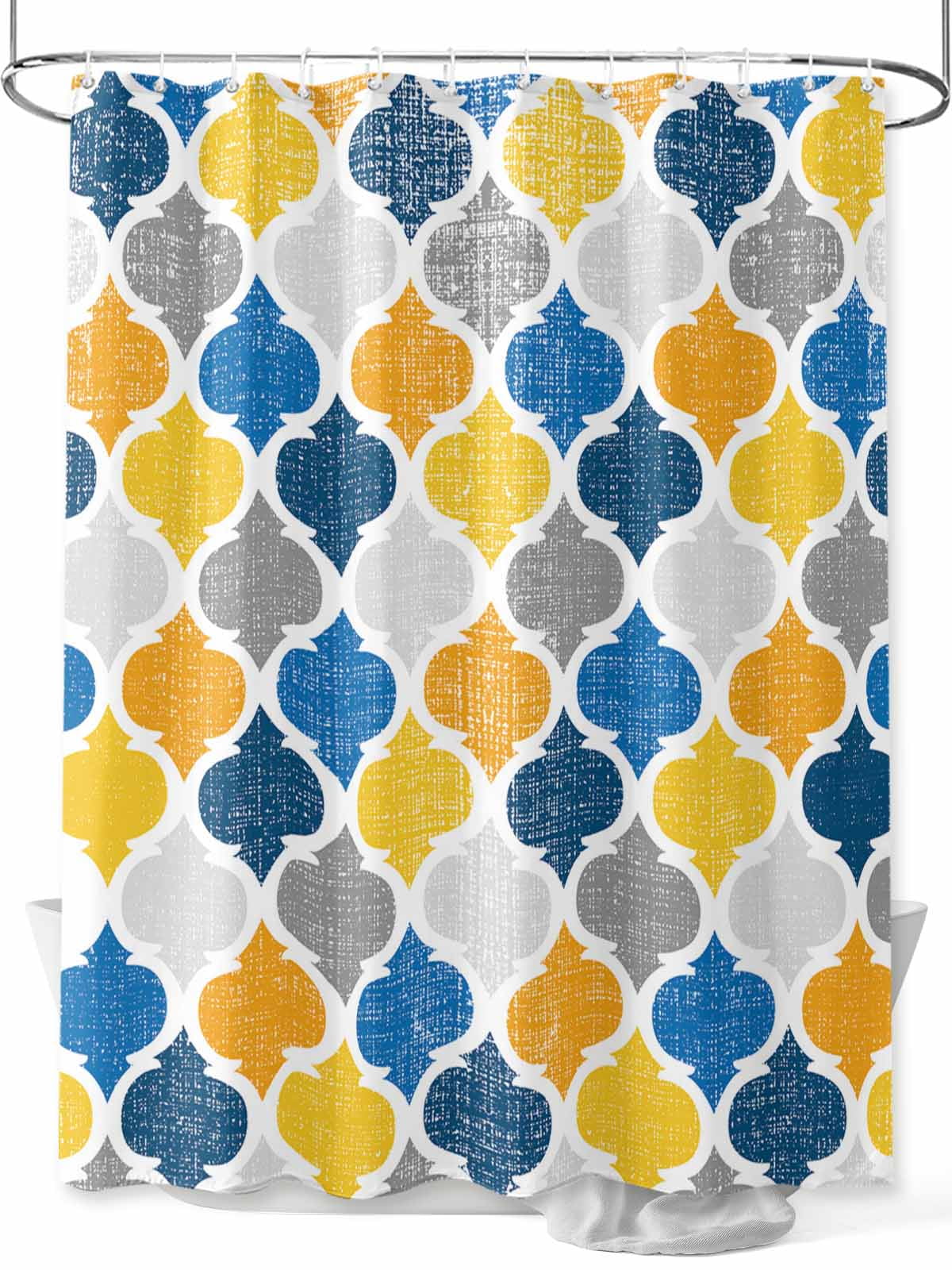 Boanket Polyester Fabric Yellow Blue Morocco Pattern Shower Curtain ...