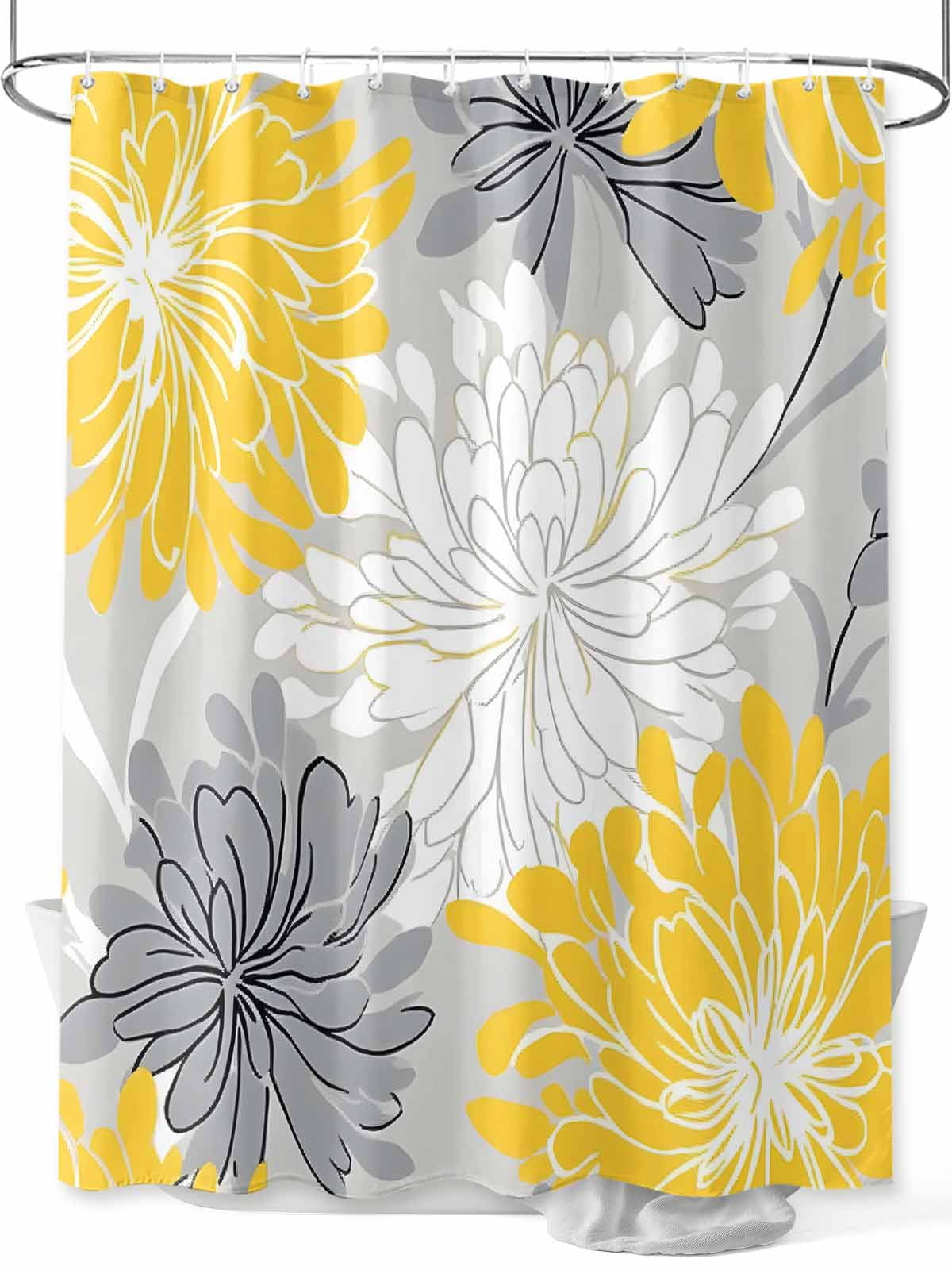 Boanket Polyester Fabric Yellow Flowers Shower Curtain, Retro Country ...