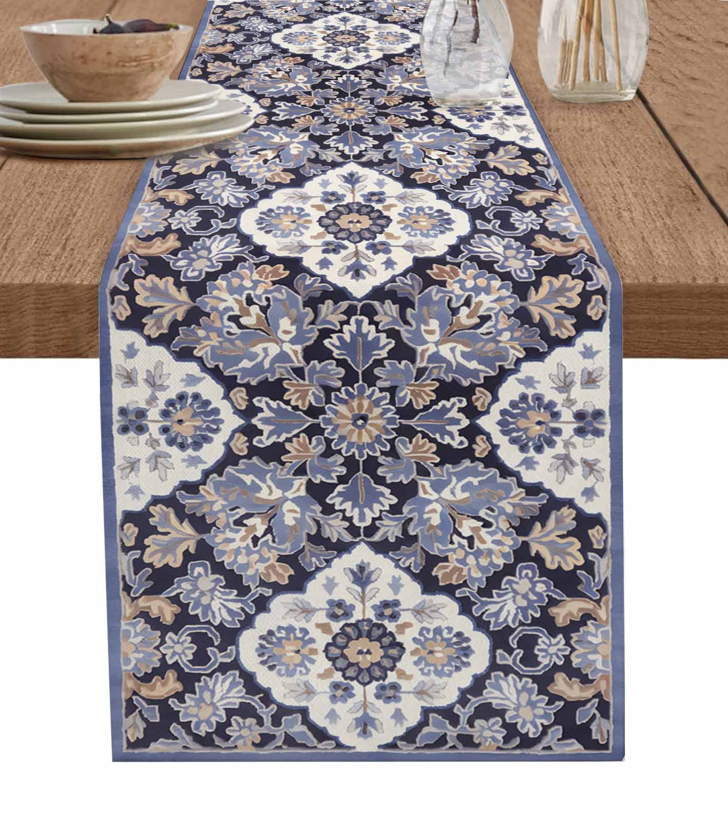 Boanket Purple Boho Table Runner - 70 Inch Long, Kitchen Dining Table ...