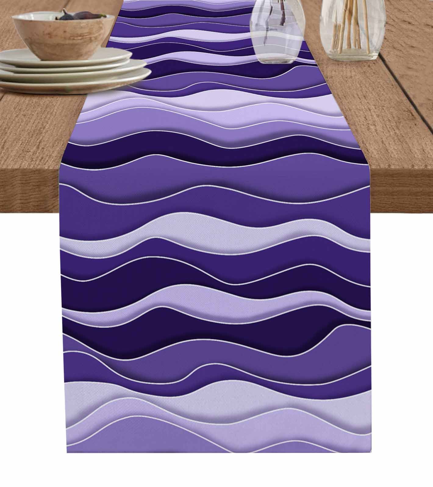 Boanket Purple Ombre Table Runner - 108 Inch Long, Kitchen Dining Table ...