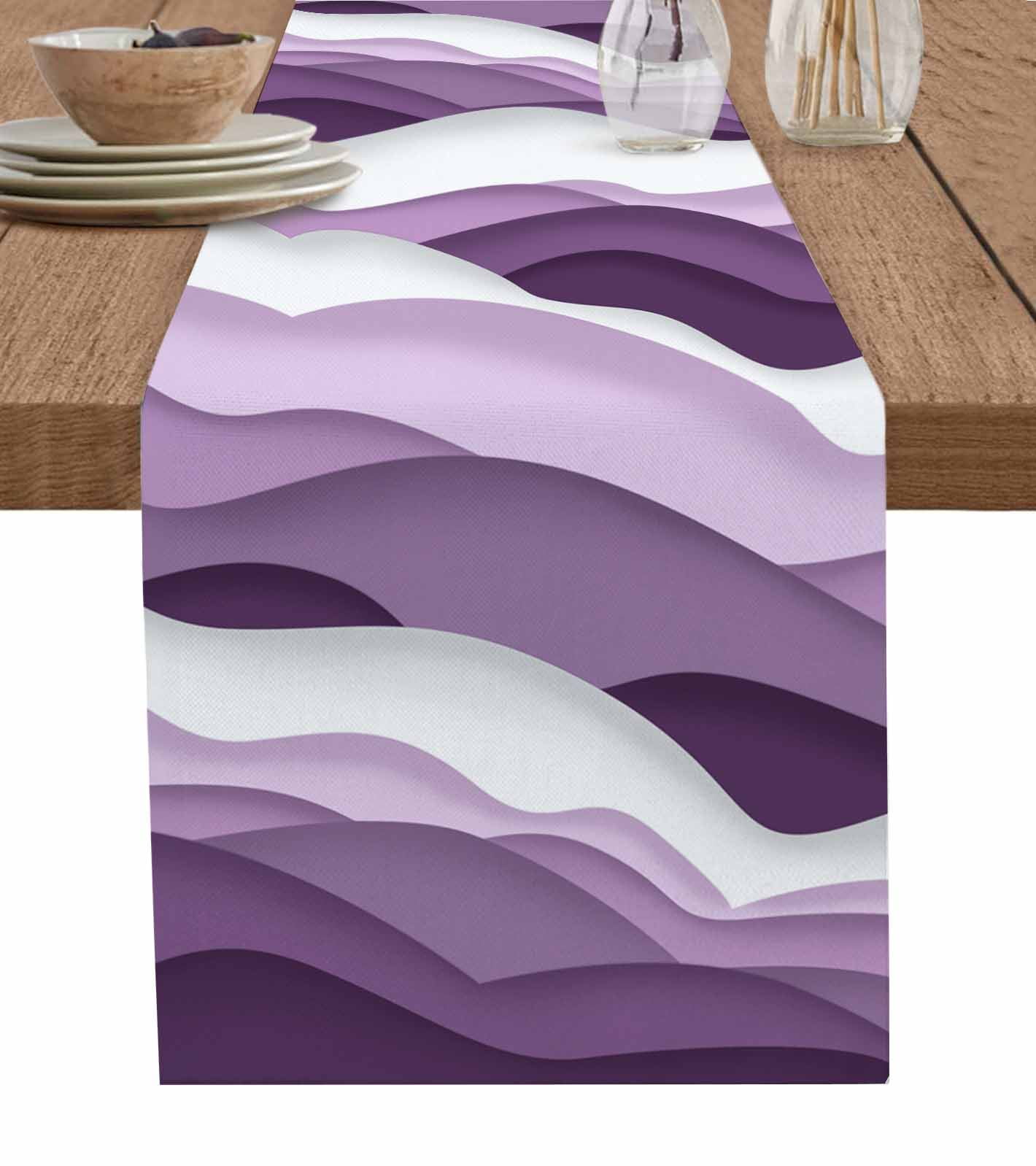Boanket Purple Ombre Table Runner - 36 Inch Long, Kitchen Dining Table ...