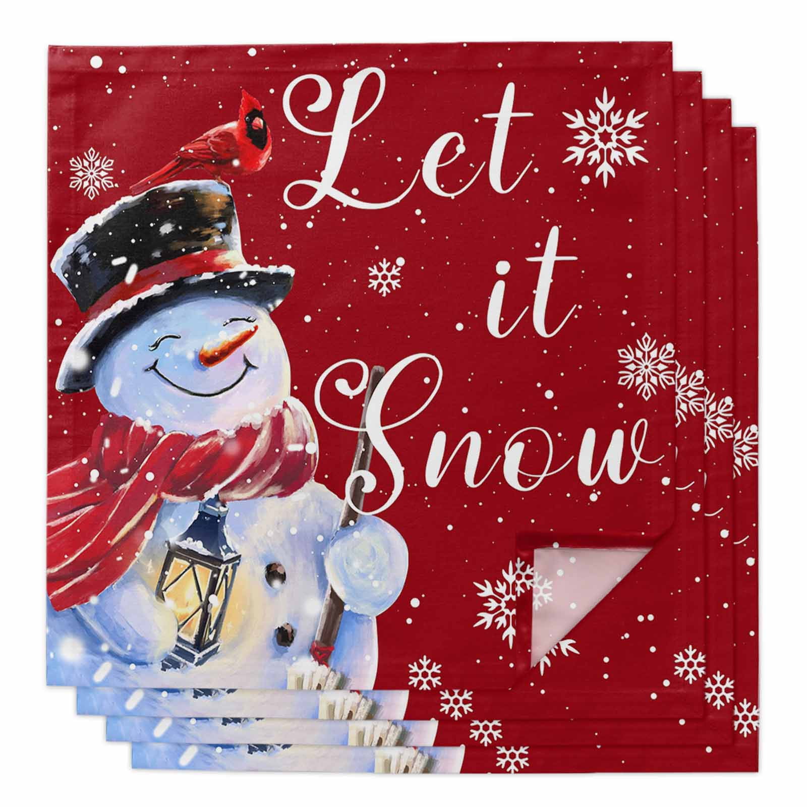 Boanket Red Christmas Cloth Napkins Set of 4, Holiday Napkins for Baby ...