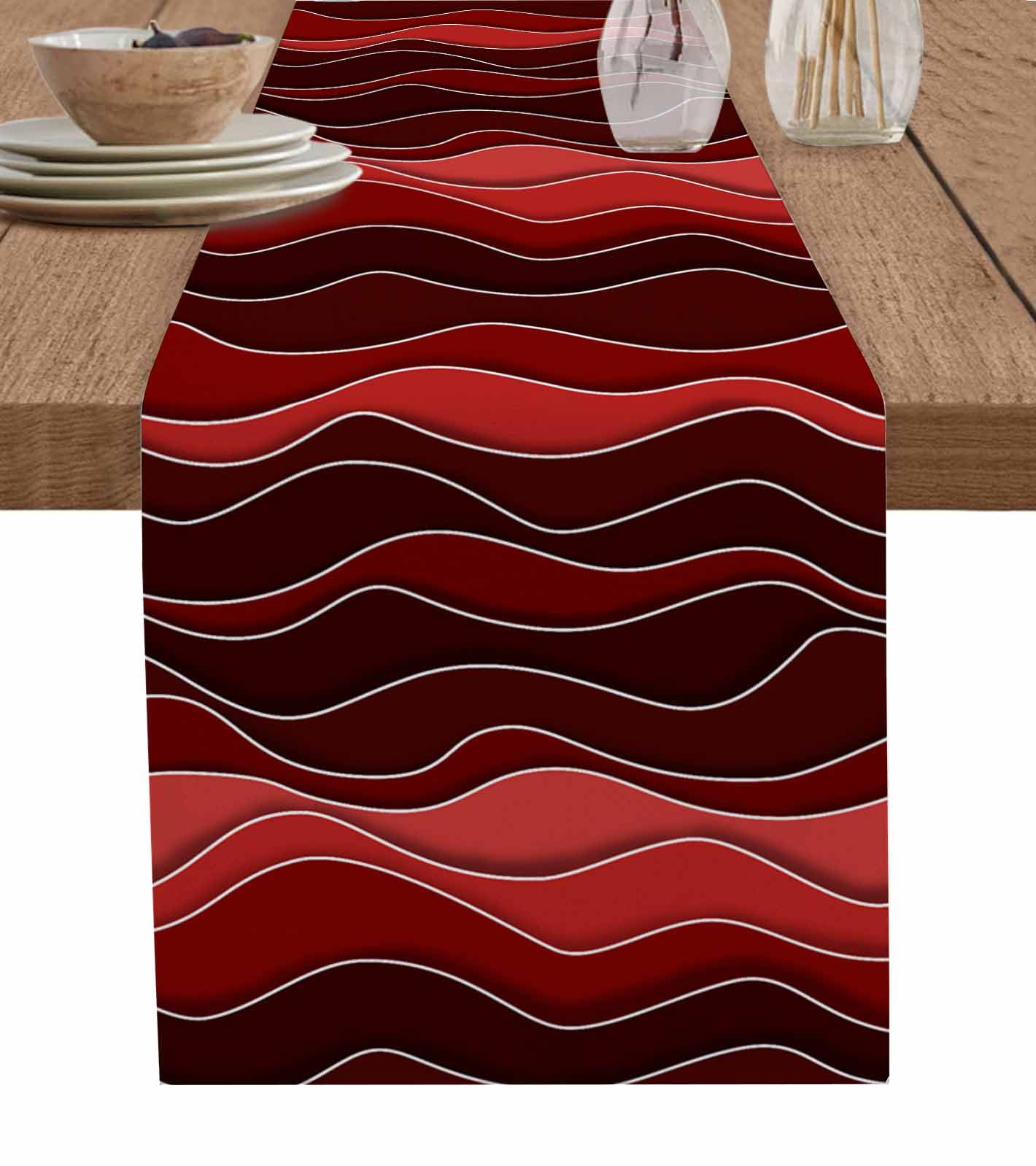 Boanket Red Ombre Table Runner - 108 Inch Long, Kitchen Dining Table Runner Dresser Scarves ...