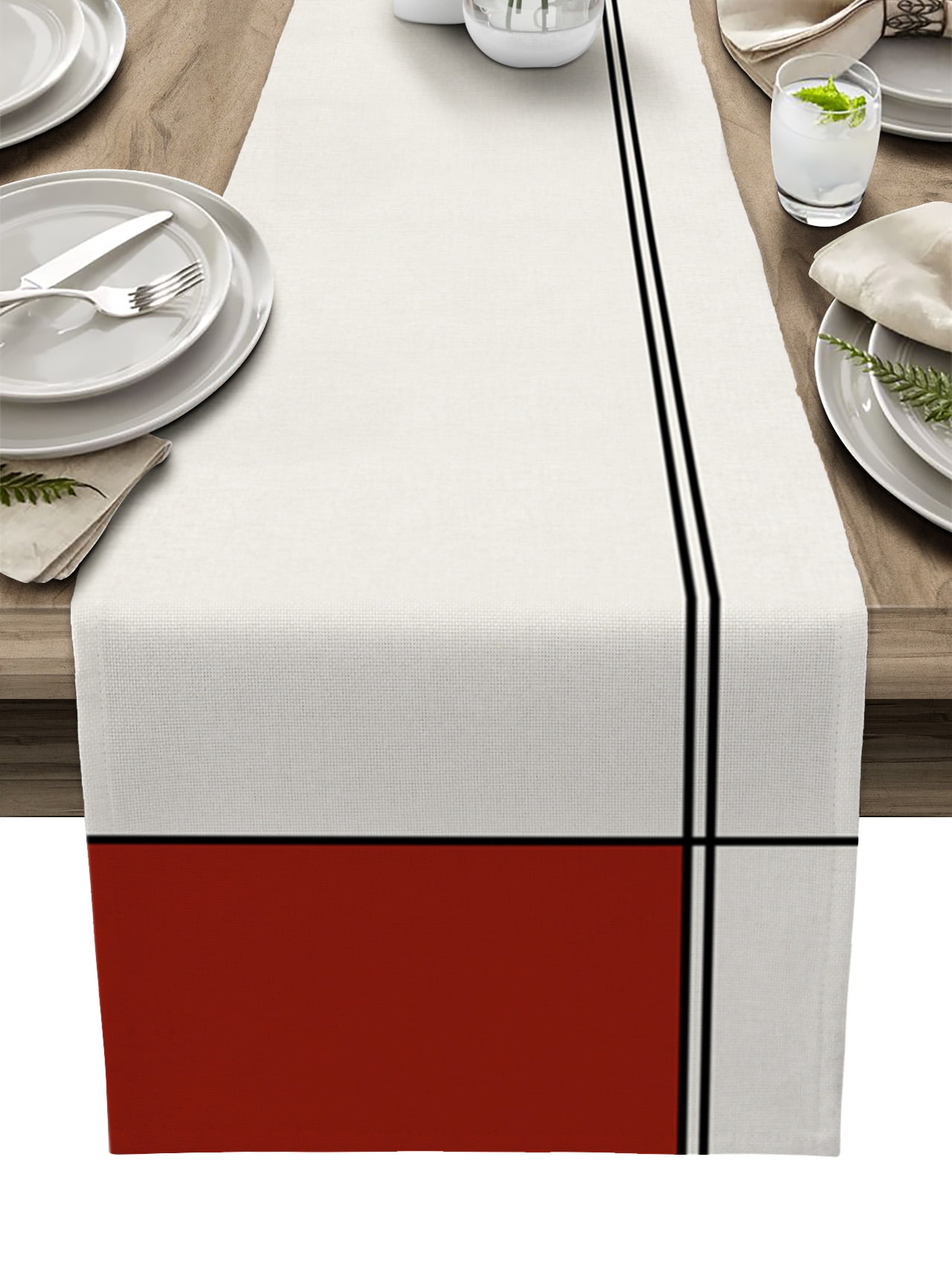 Boanket Red, Table Runner - 60 Inch Long, Kitchen Dining Table Runner ...
