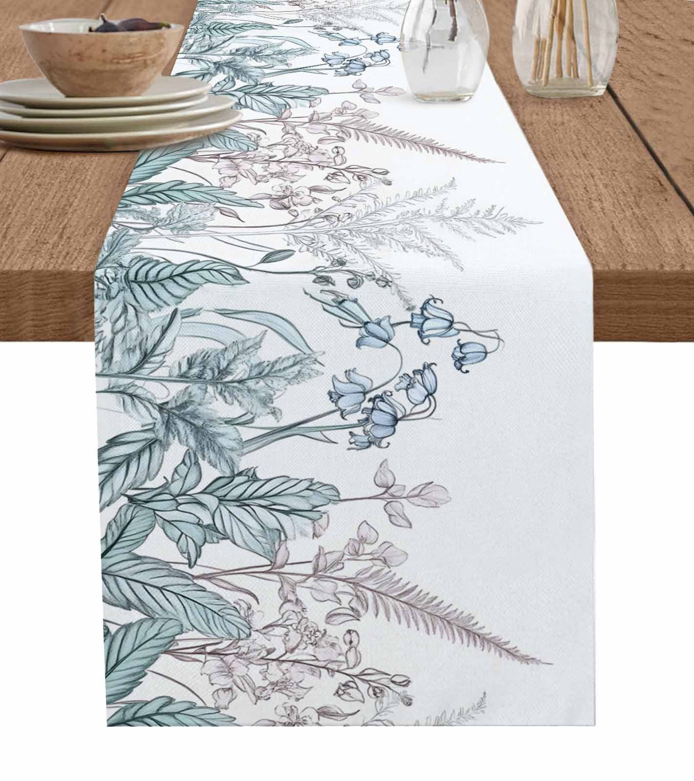 Boanket Retro Floral Botanical Table Runner - 36 Inch Long, Kitchen ...