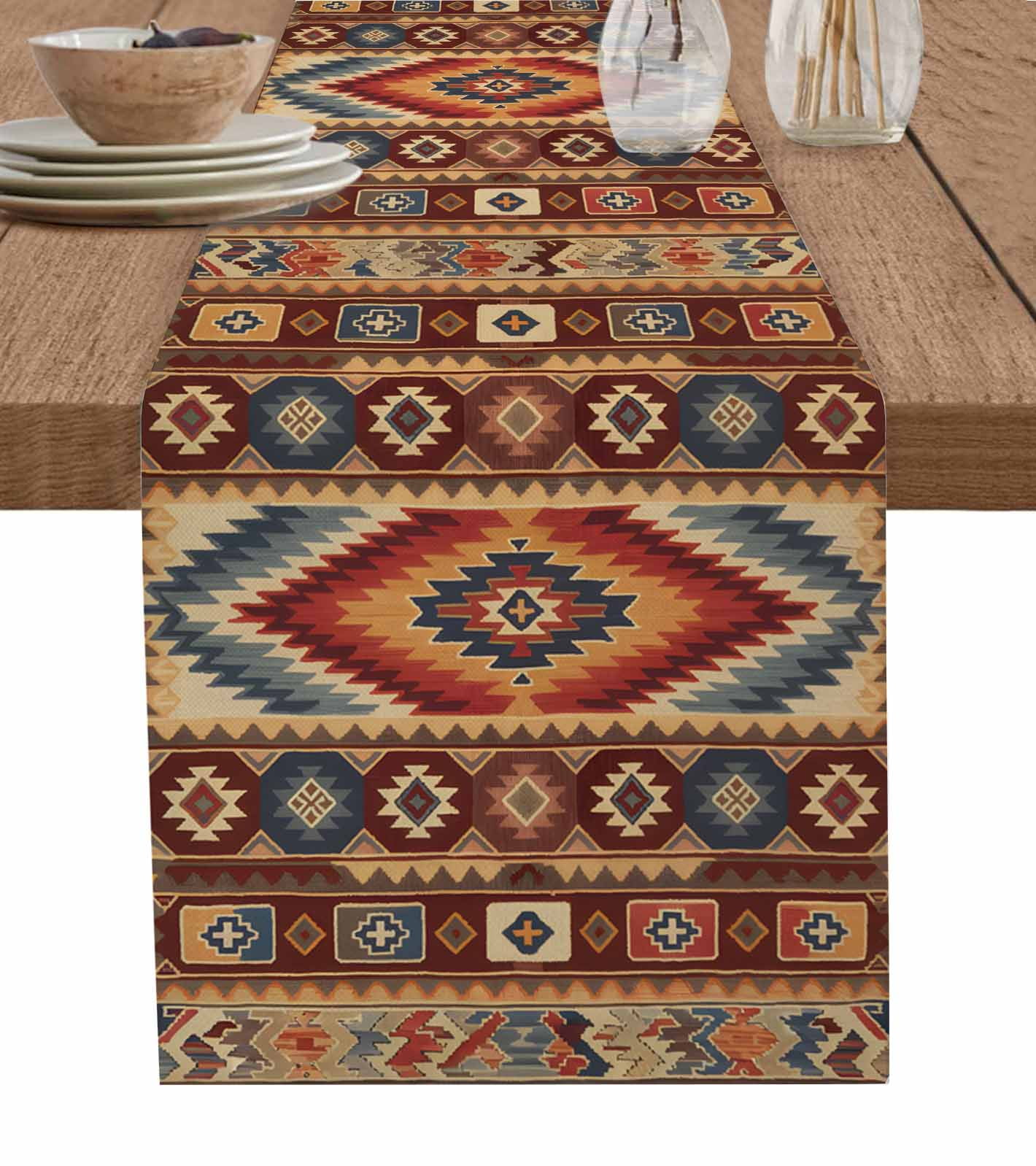 Boanket Retro Southwest Table Runner - 36 Inch Long, Kitchen Dining ...