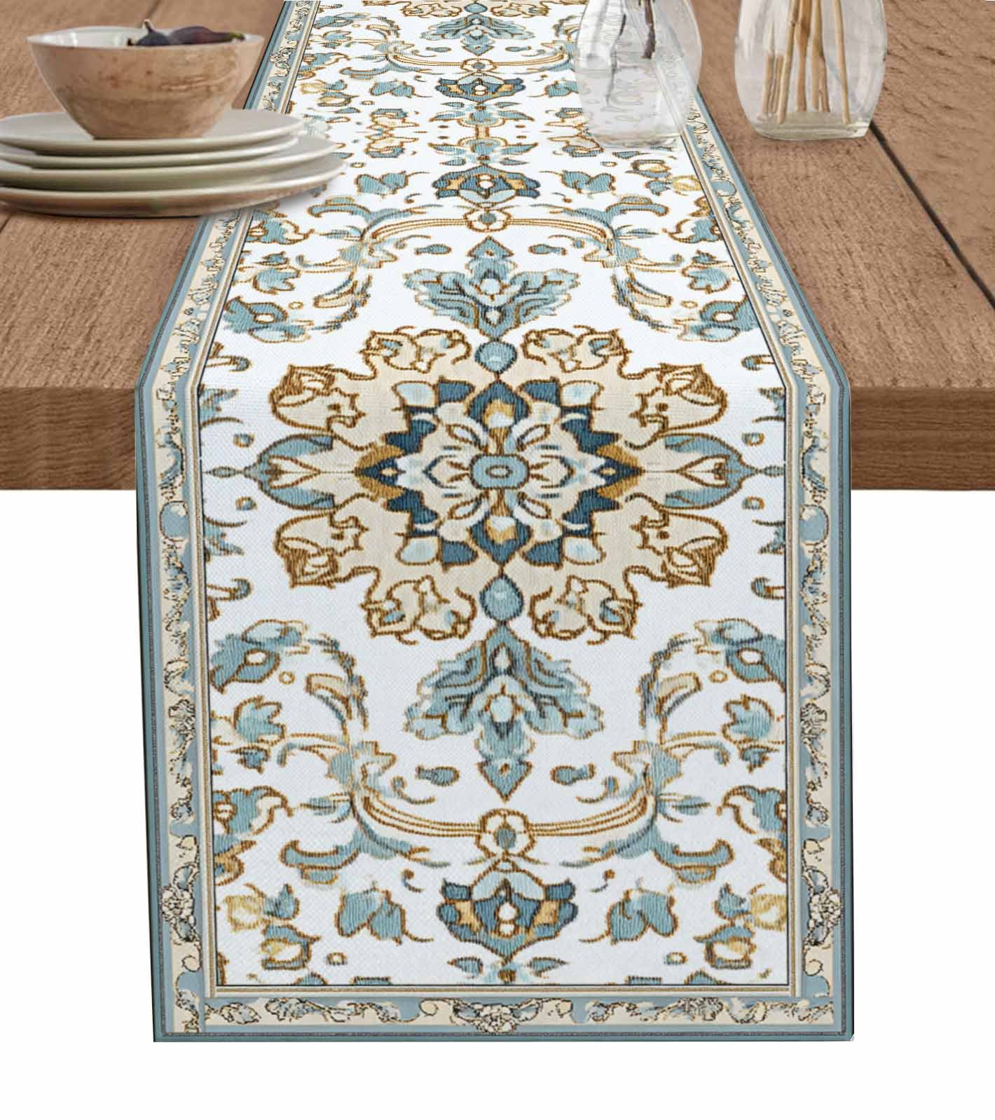 Boanket Rustic Aztec Table Runner - 120 Inch Long, Kitchen Dining Table ...