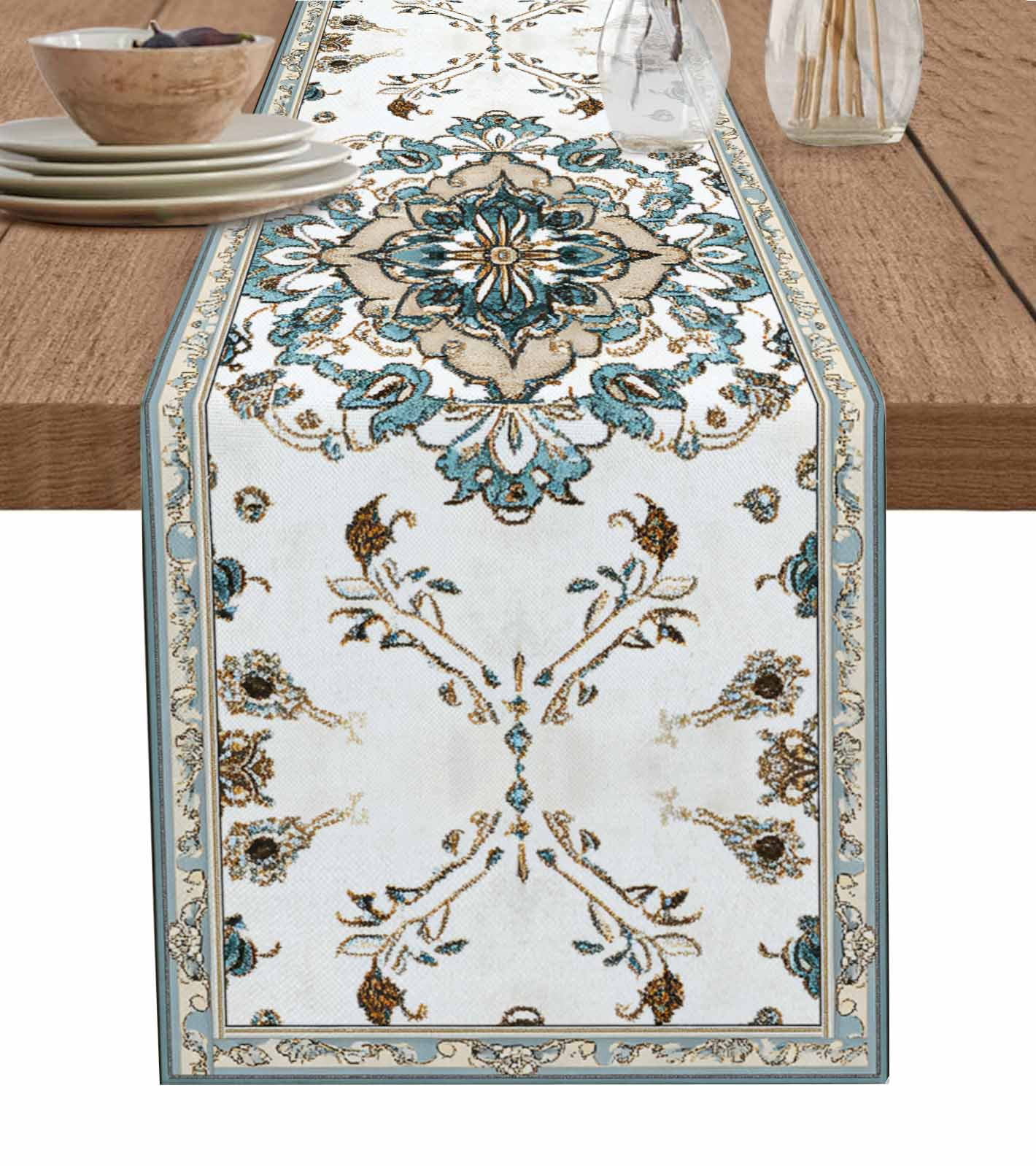 Boanket Rustic Boho Table Runner - 108 Inch Long, Kitchen Dining Table ...