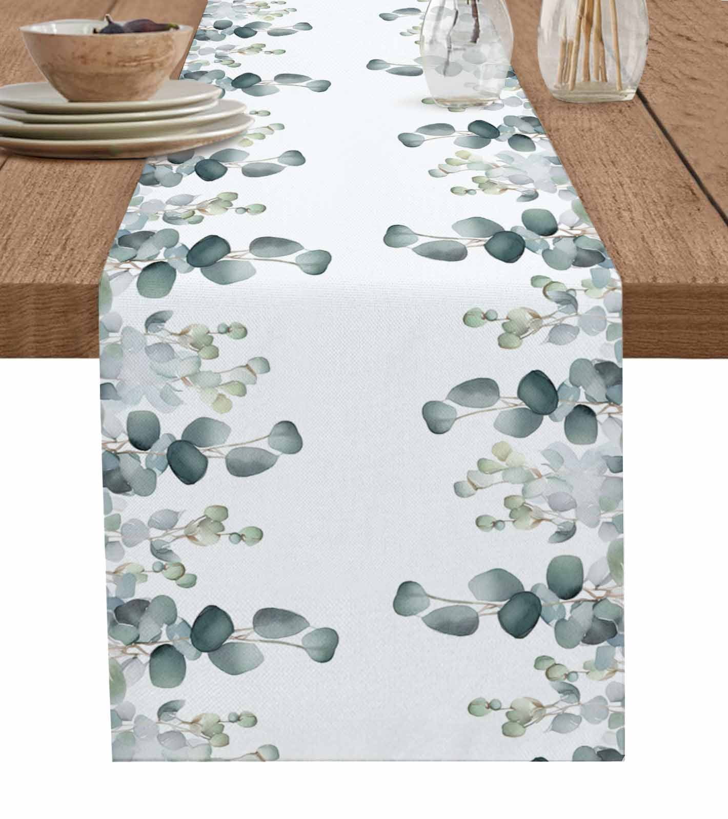 Boanket Rustic Eucalyptus, Table Runner - 108 Inch Long, Kitchen Dining ...