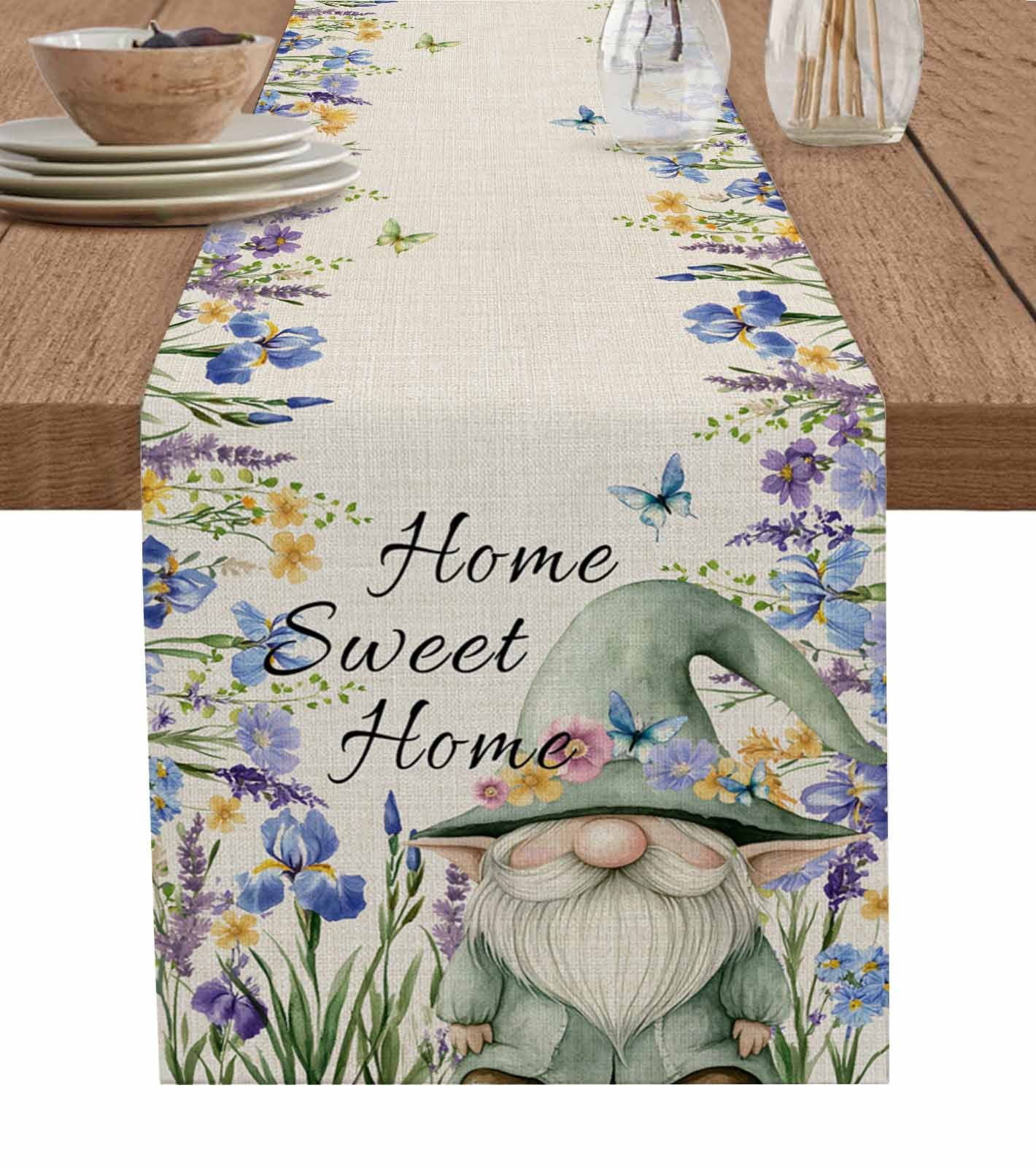 Boanket Rustic Gnome Table Runner - 72 Inch Long, Kitchen Dining Table ...