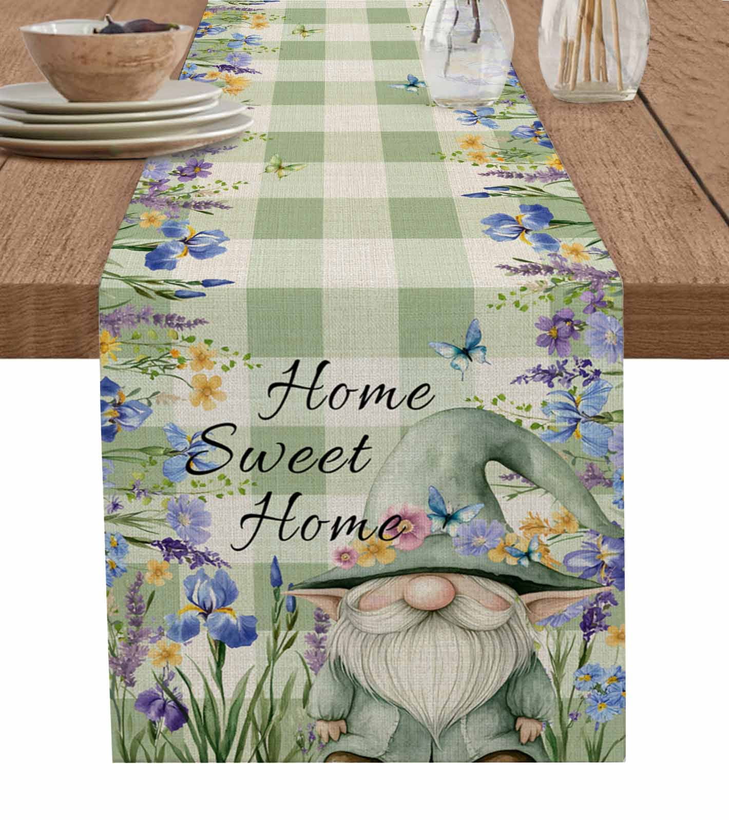 Boanket Rustic Gnome Table Runner - 72 Inch Long, Kitchen Dining Table ...