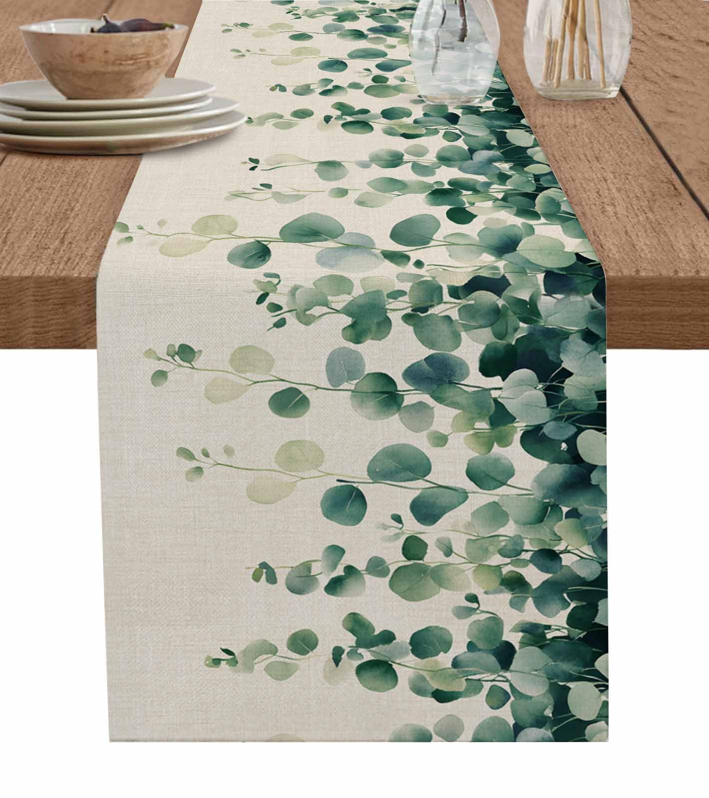 Boanket Rustic Leaves Table Runner - 36 Inch Long, Kitchen Dining Table ...