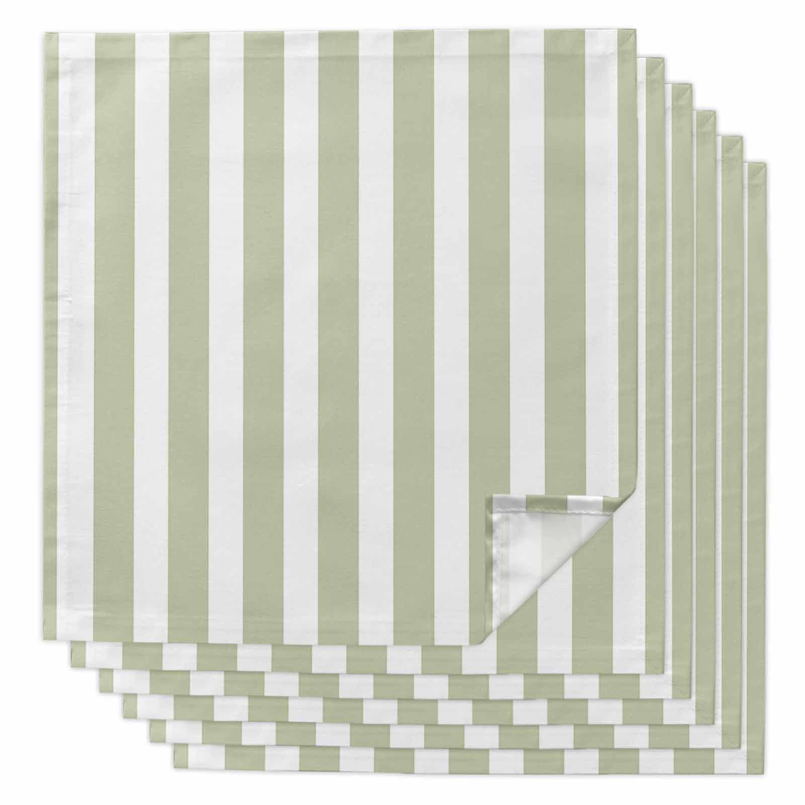 Boanket Sage Green Striped Cloth Napkins Set of 6, Holiday Napkins for ...
