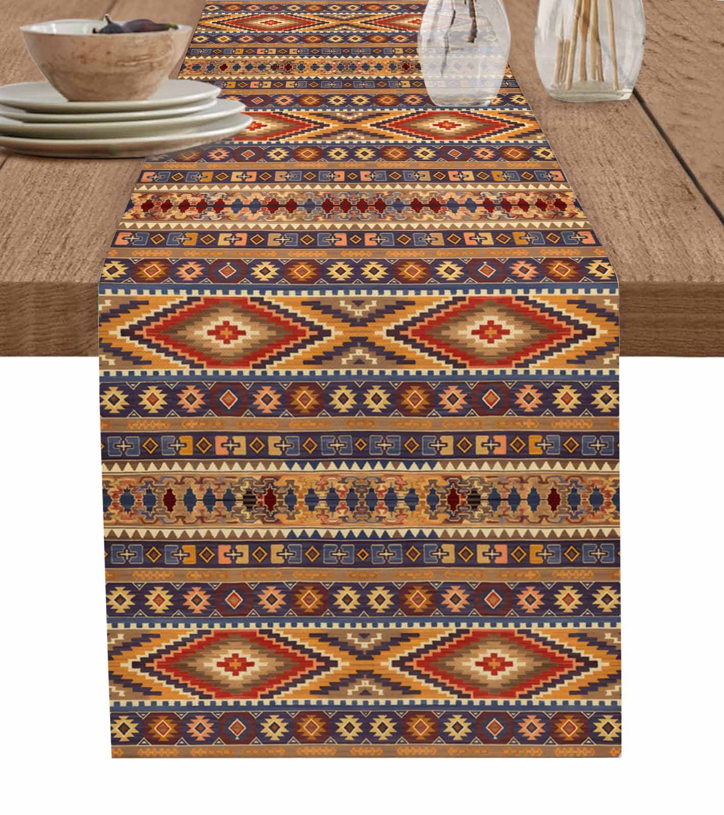 Boanket Southwest Boho Table Runner - 70 Inch Long, Kitchen Dining ...