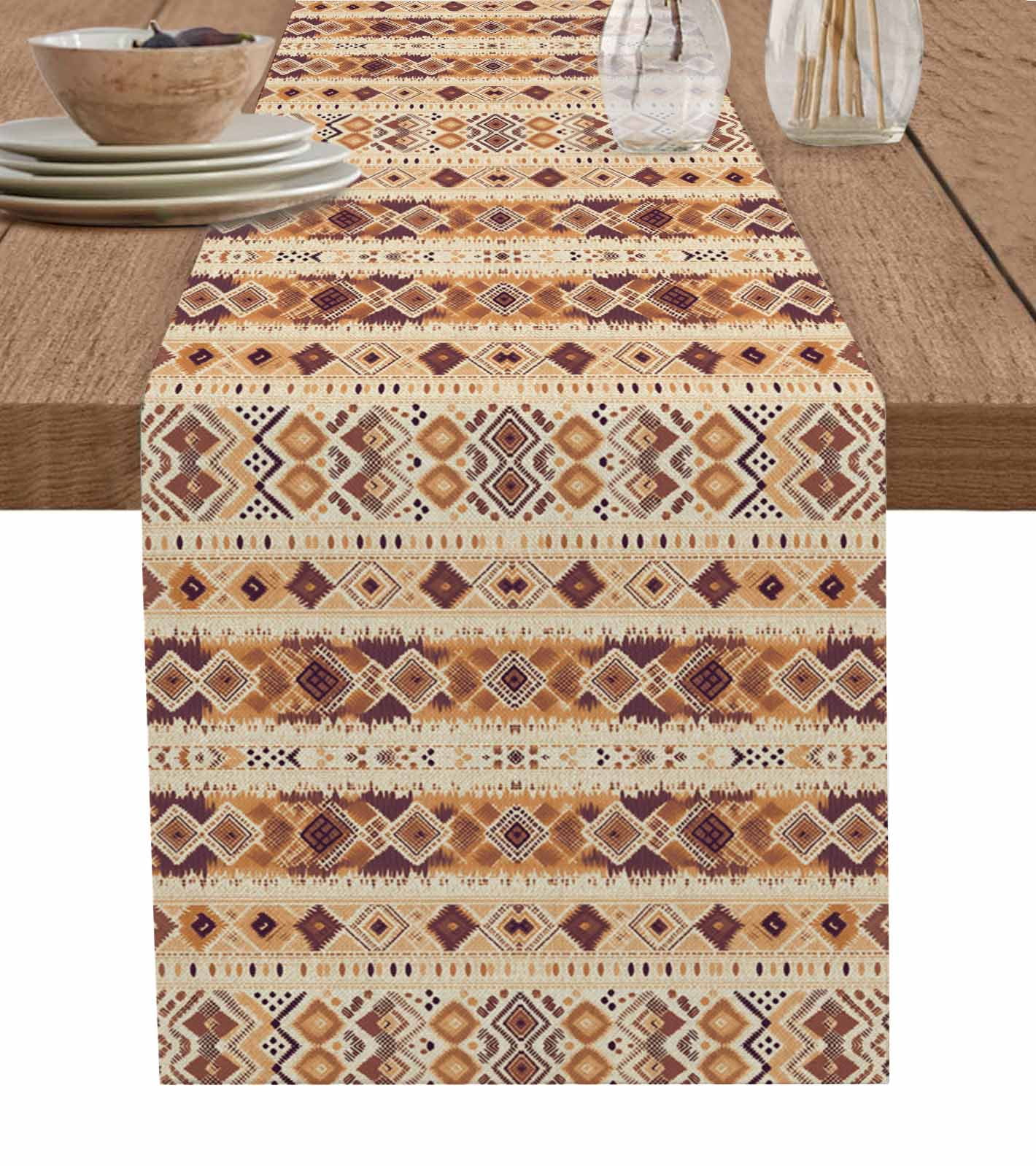 Boanket Southwest Brown, Table Runner - 108 Inch Long, Kitchen Dining ...