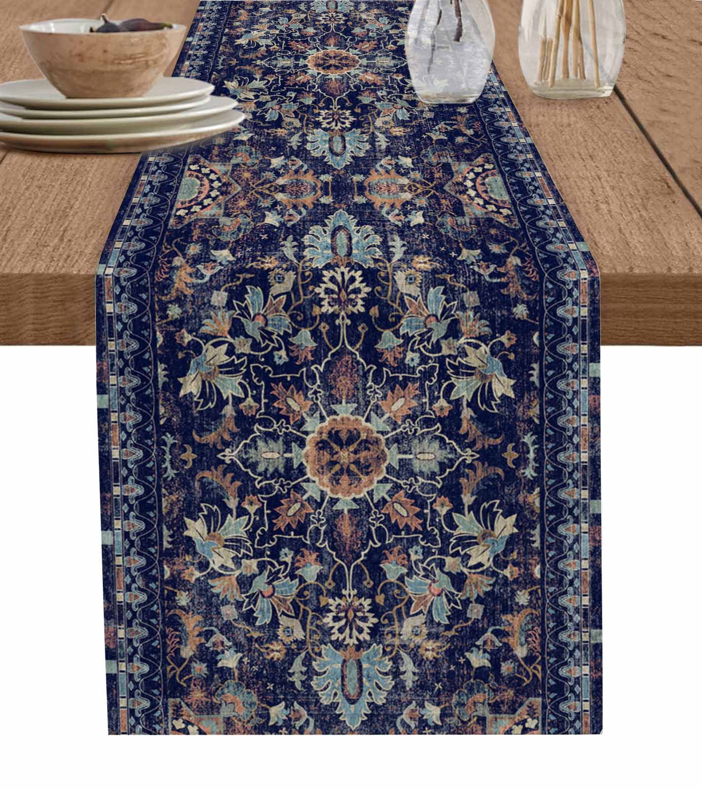 Boanket Southwest Flower, Table Runner - 120 Inch Long, Kitchen Dining ...