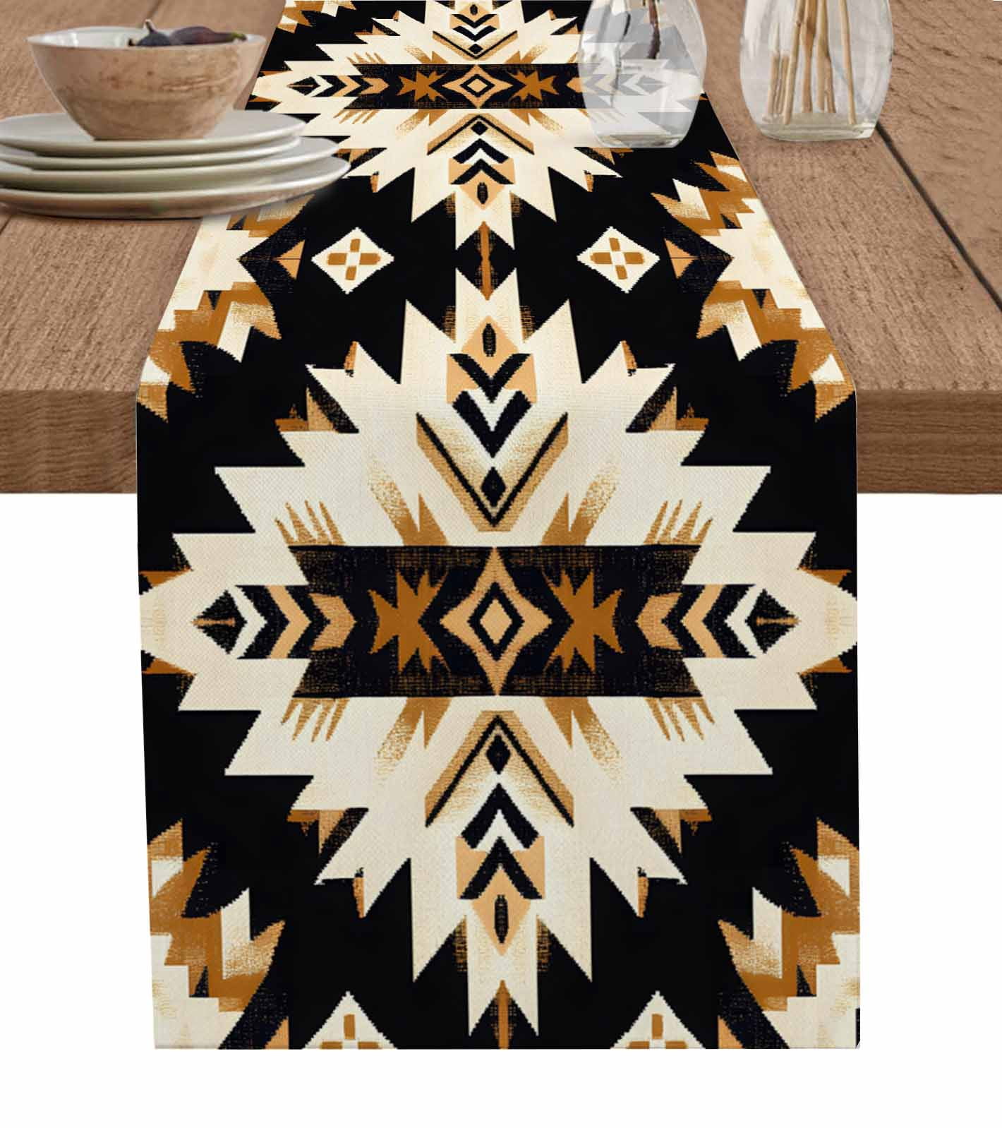 Boanket Southwestern Aztec Table Runner - 70 Inch Long, Kitchen Dining ...