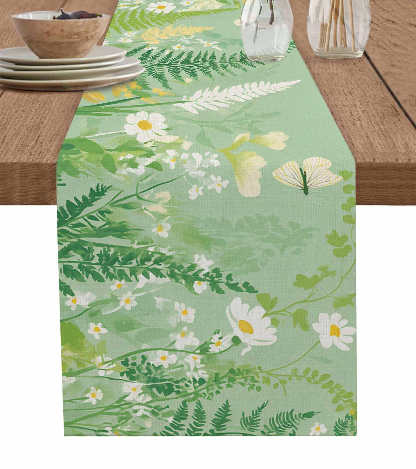 Boanket Spring Daisy Flowers Table Runner - 90 Inch Long, Kitchen ...