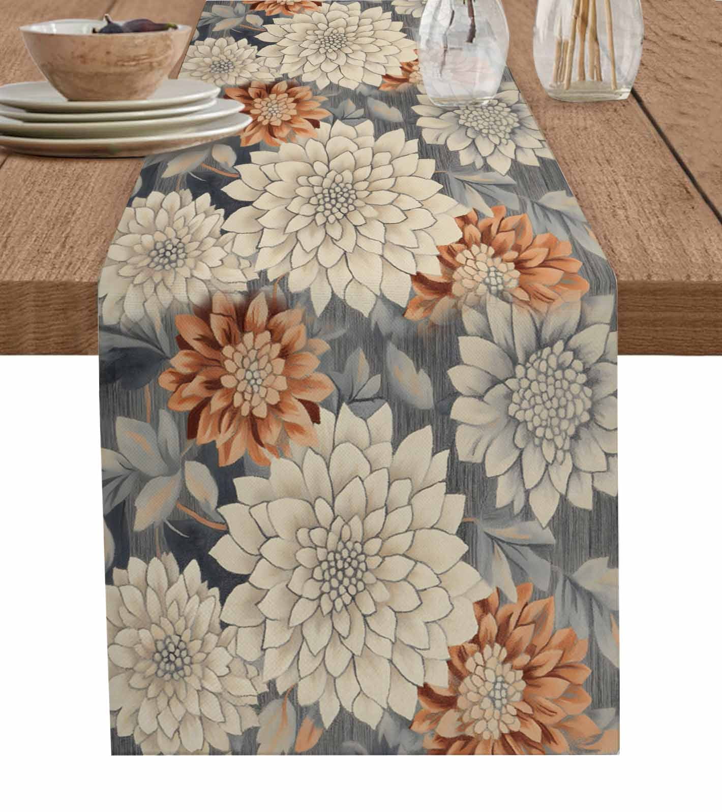 Boanket Spring Floral Table Runner - 108 Inch Long, Kitchen Dining ...