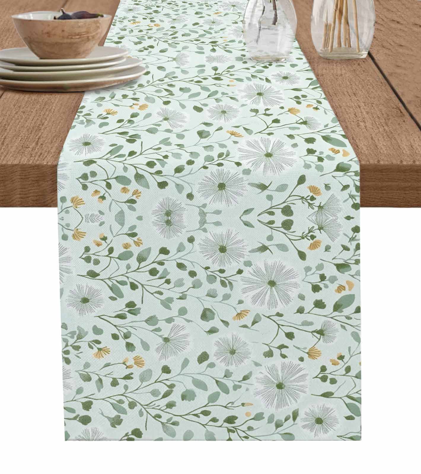 Boanket Spring Floral Table Runner - 120 Inch Long, Kitchen Dining ...