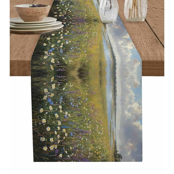 Boanket Spring Floral Table Runner - 36 Inch Long, Kitchen Dining Table ...